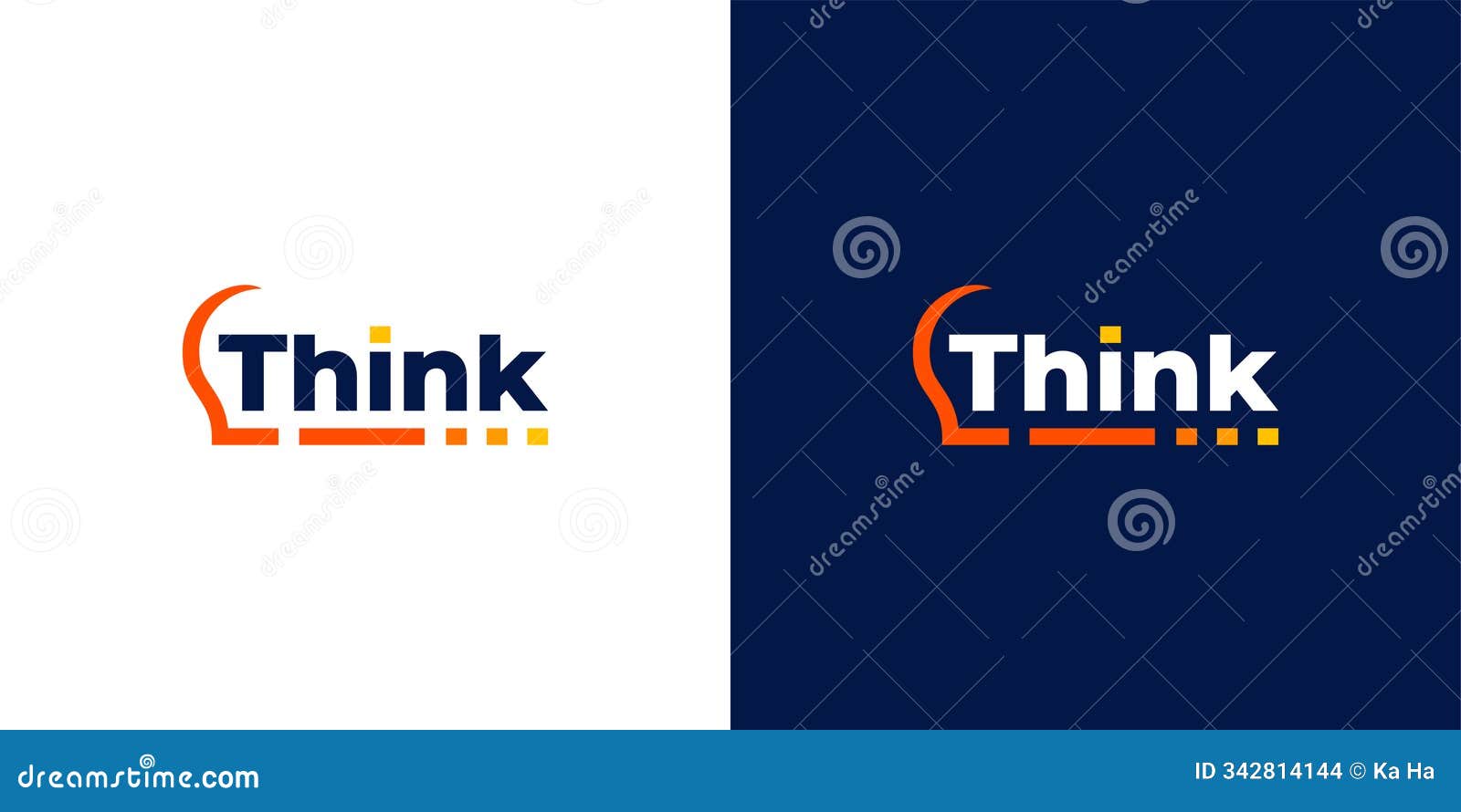 Simple Think Logo. Wordmark Think and Lamp, Lightbulb with Modern Style ...