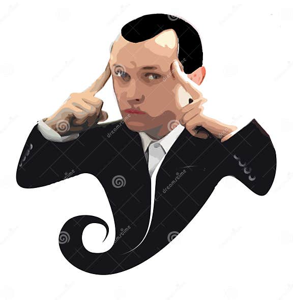 Think man stock illustration. Illustration of charming - 1997076