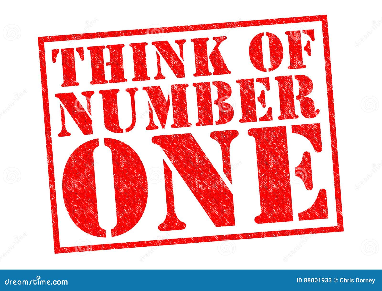 THINK of NUMBER ONE stock illustration. Illustration of centered - 88001933