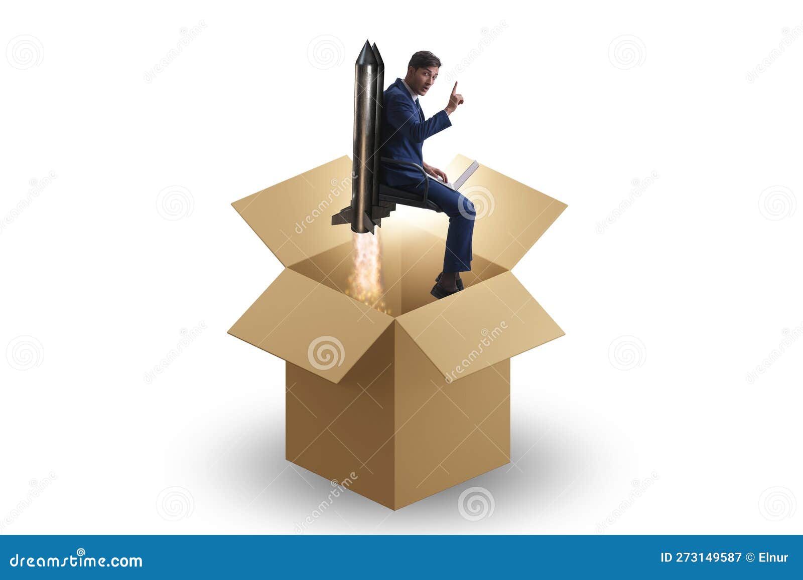Think Out of Box Concept with Businessman Stock Image - Image of growth ...