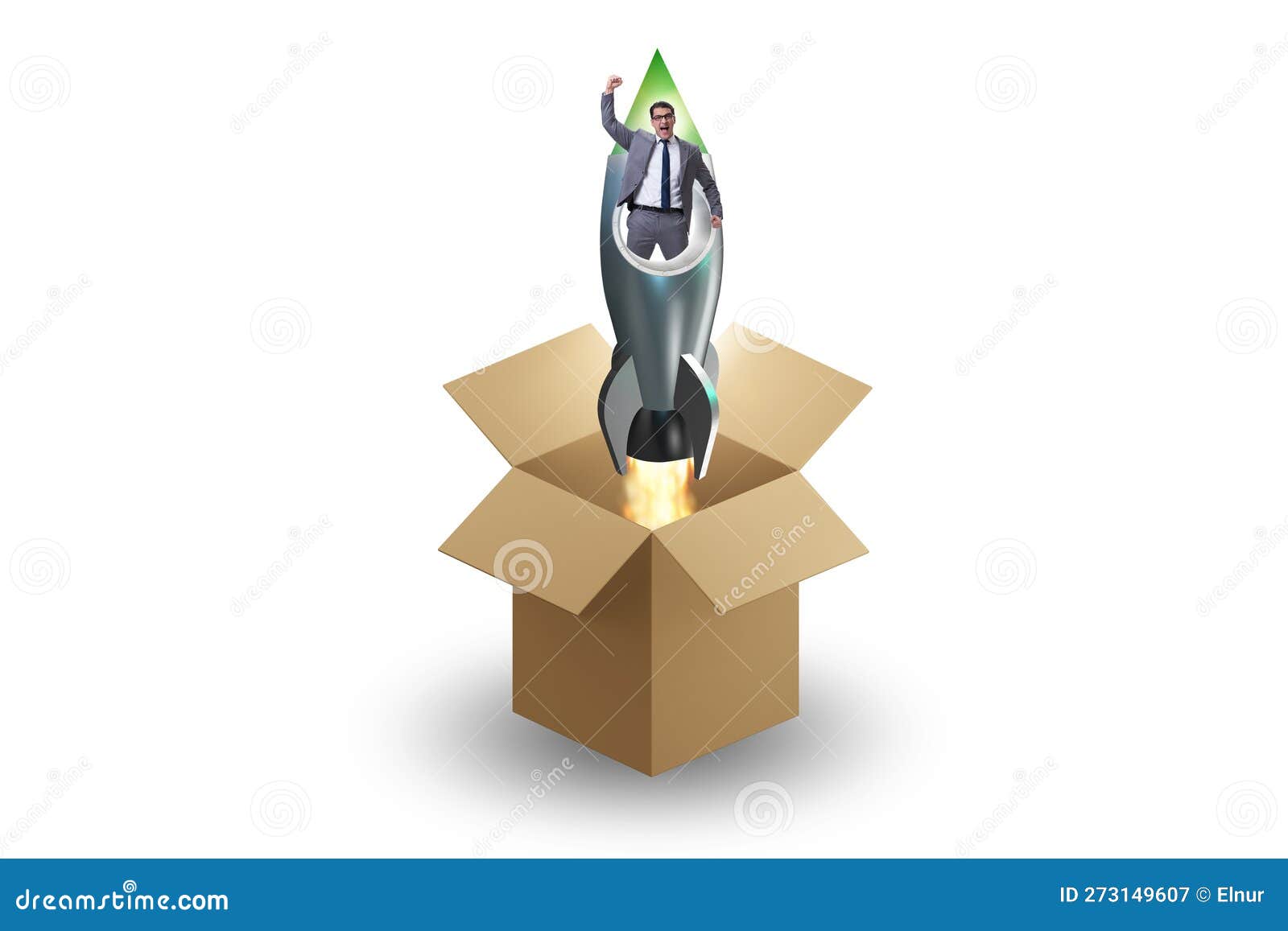 Think Out of Box Concept with Businessman Stock Image - Image of ...