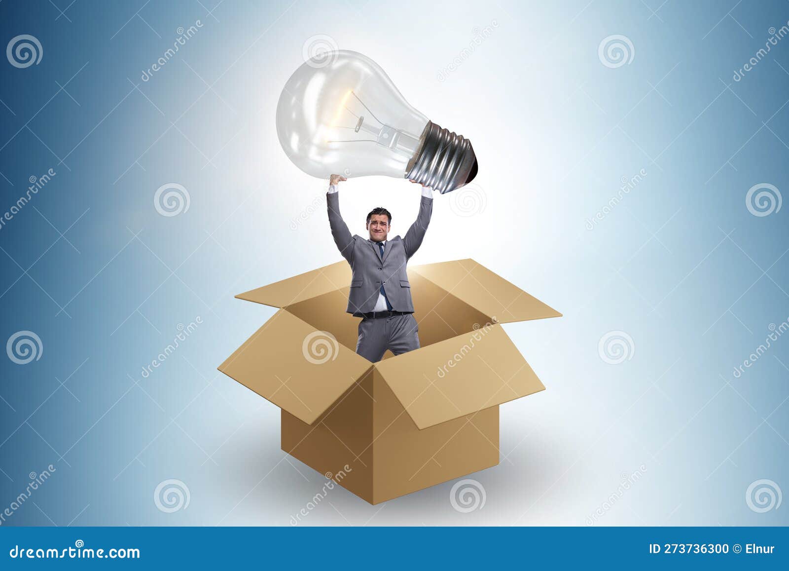 Think Out of Box Concept with Businessman Stock Photo - Image of work ...