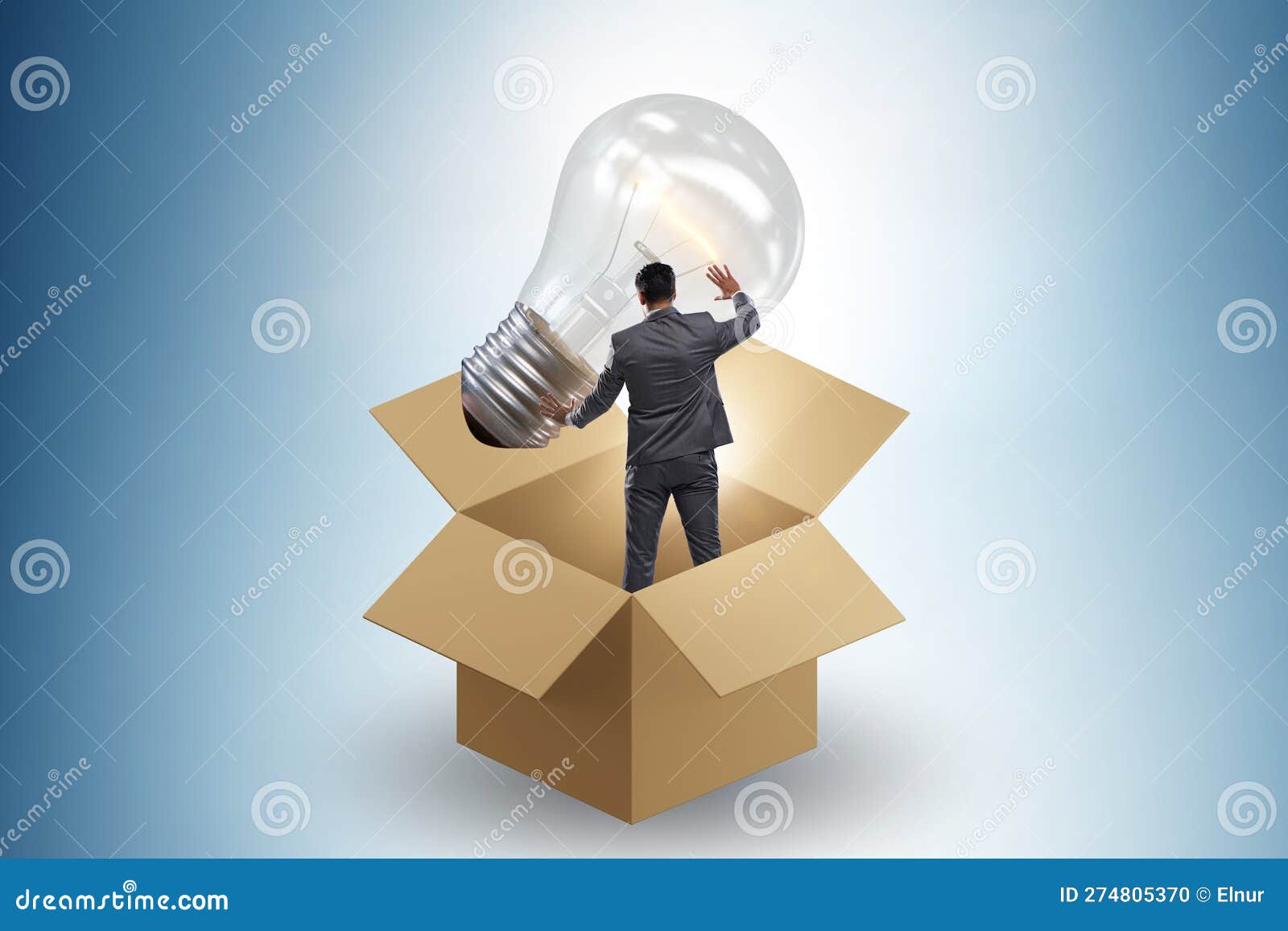 Think Out of Box Concept with Businessman Stock Photo - Image of ...