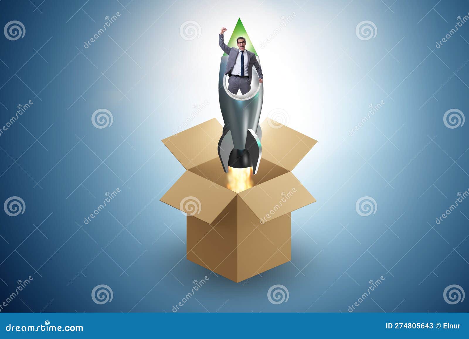 Think Out of Box Concept with Businessman Stock Image - Image of ...