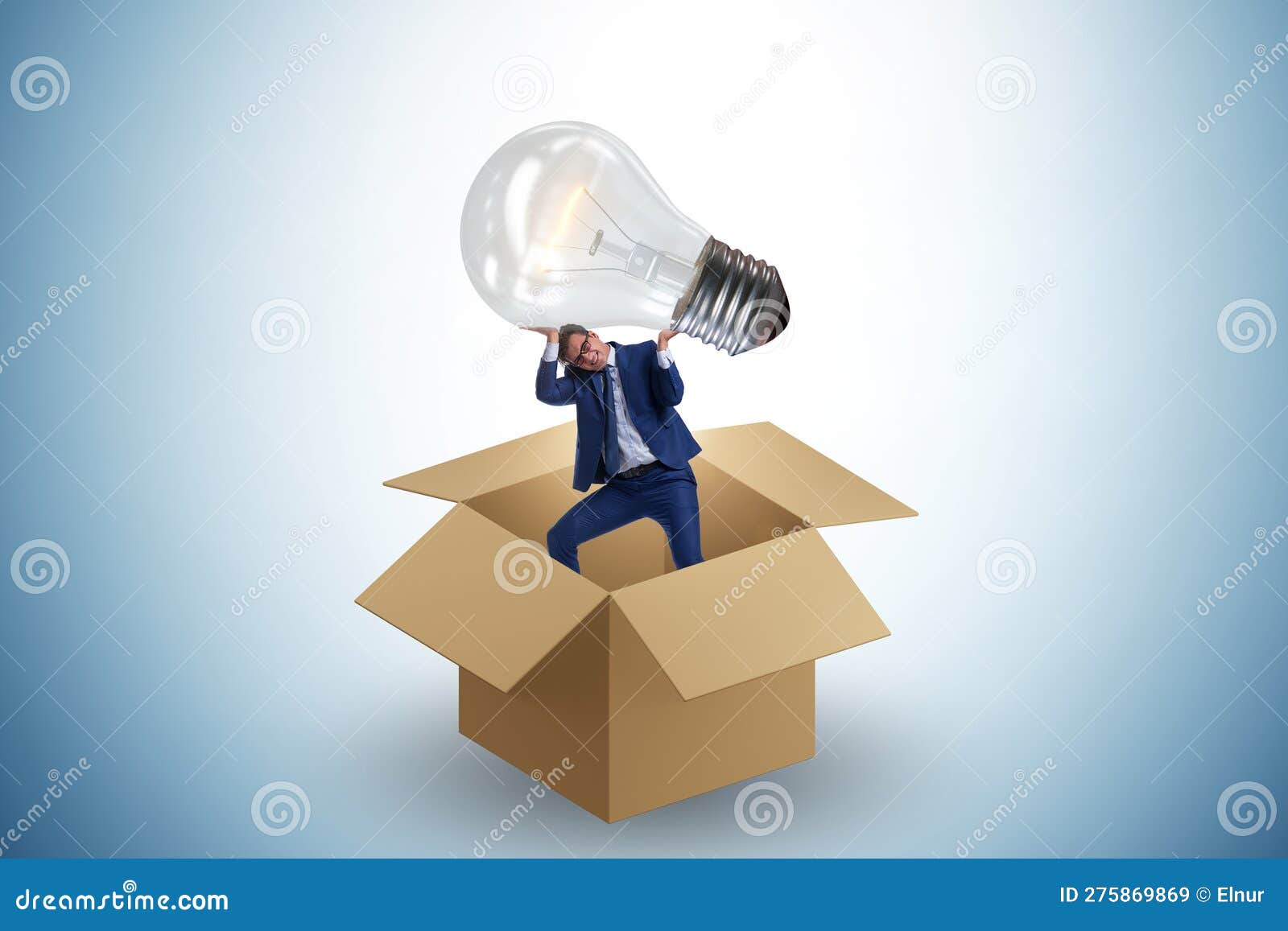 Think Out of Box Concept with Businessman Stock Image - Image of ...