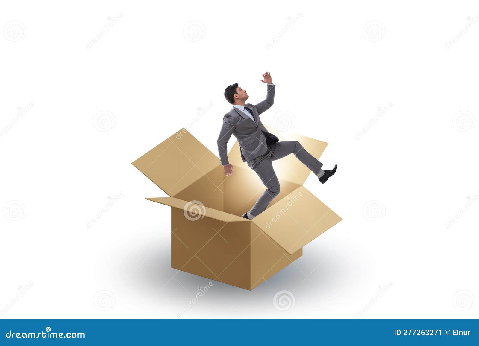 Think Out of Box Concept with Businessman Stock Image - Image of ...