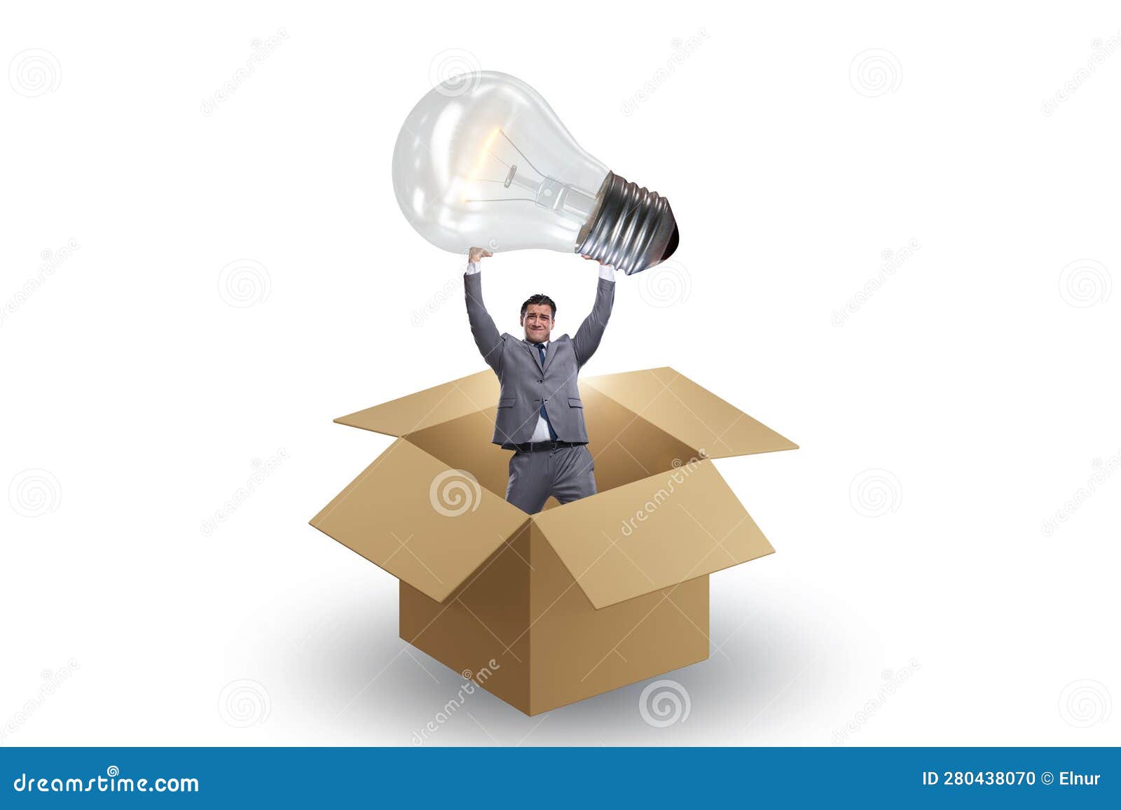 Think Out of Box Concept with Businessman Stock Photo - Image of ...