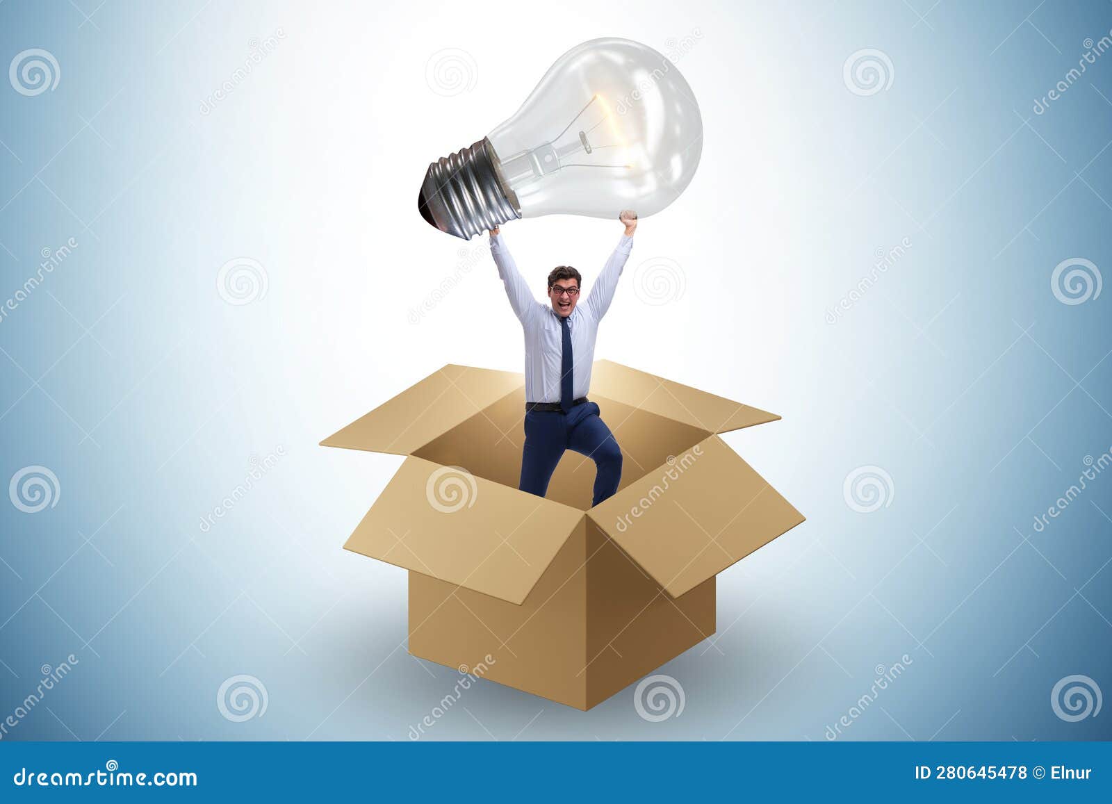 Think Out of Box Concept with Businessman Stock Photo - Image of ...