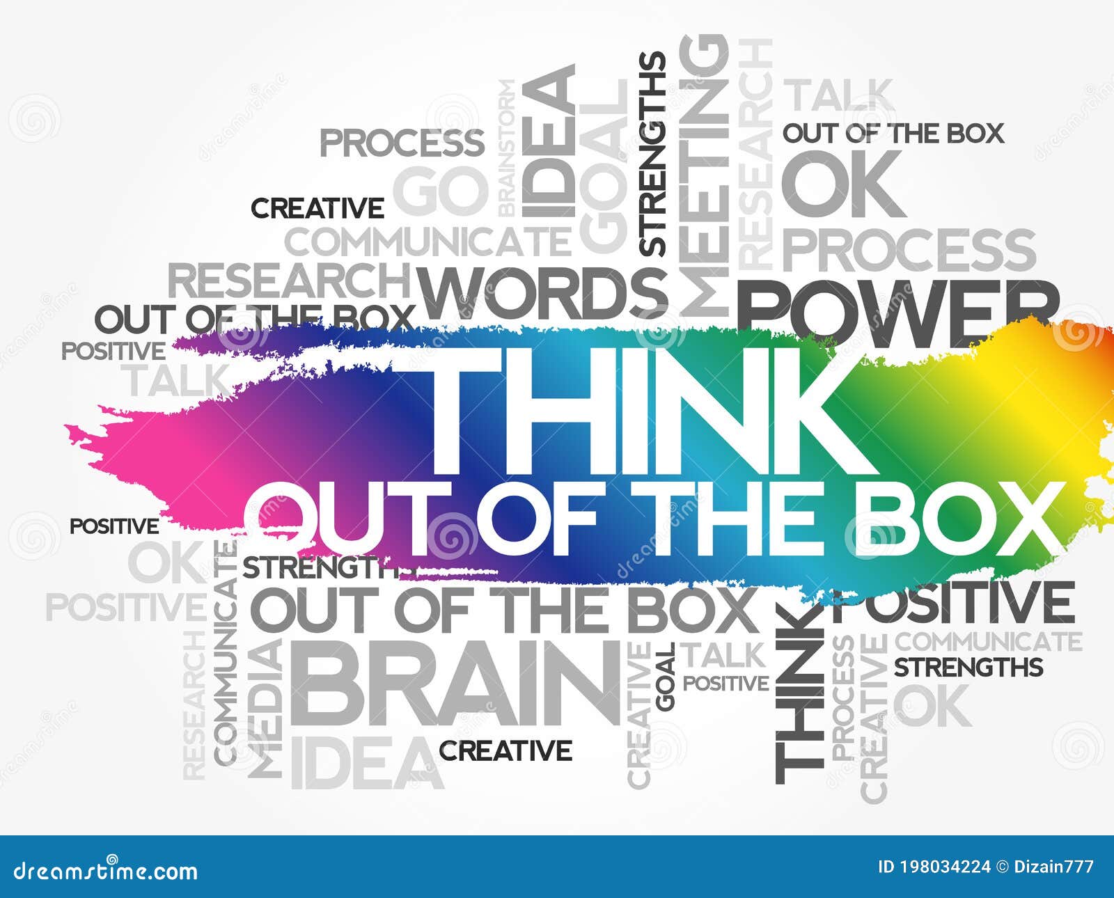 THINK OUT of the BOX Word Cloud Stock Illustration - Illustration of ...