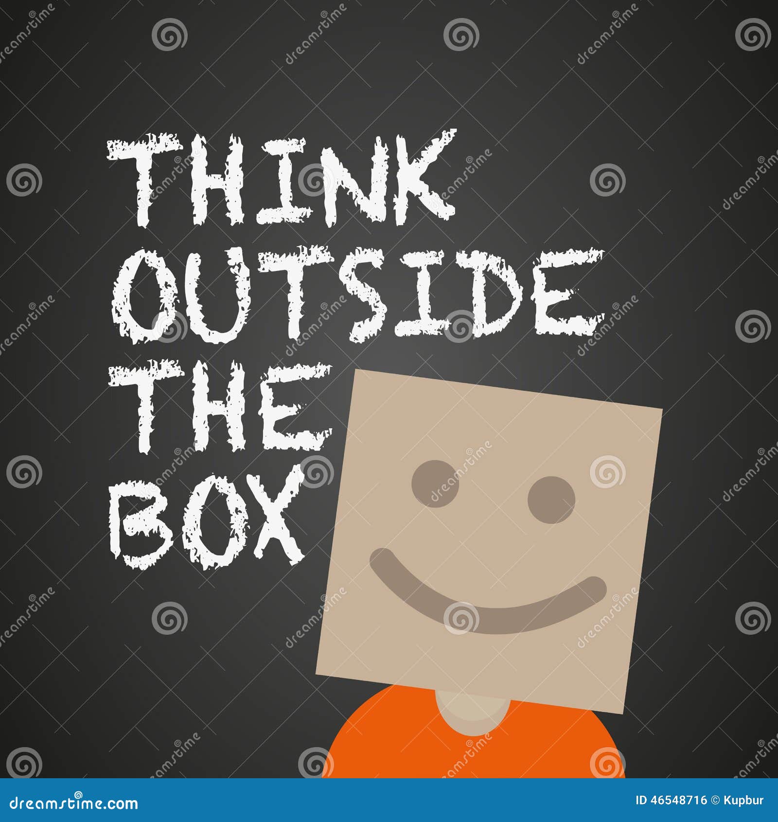 Think outside the box stock vector. Illustration of marketing - 46548716