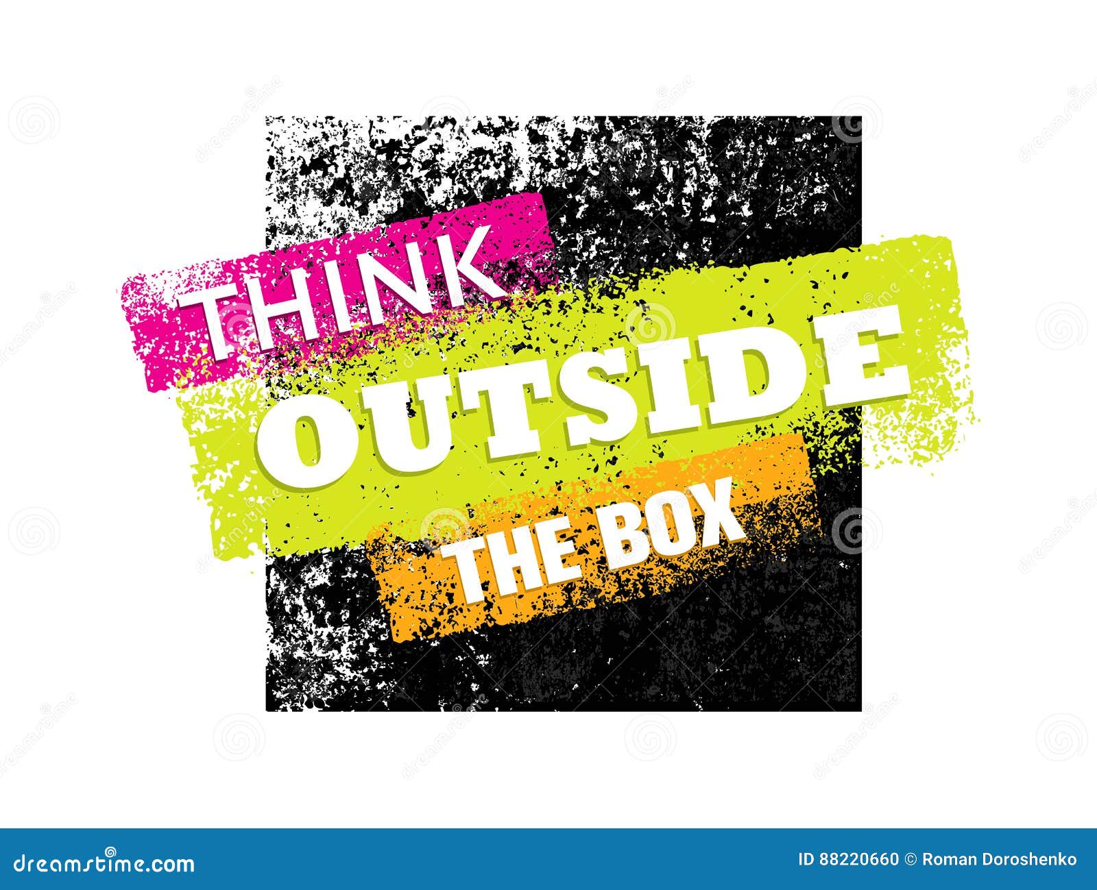 Think Outside the Box Artistic Grunge Motivation Creative Lettering ...