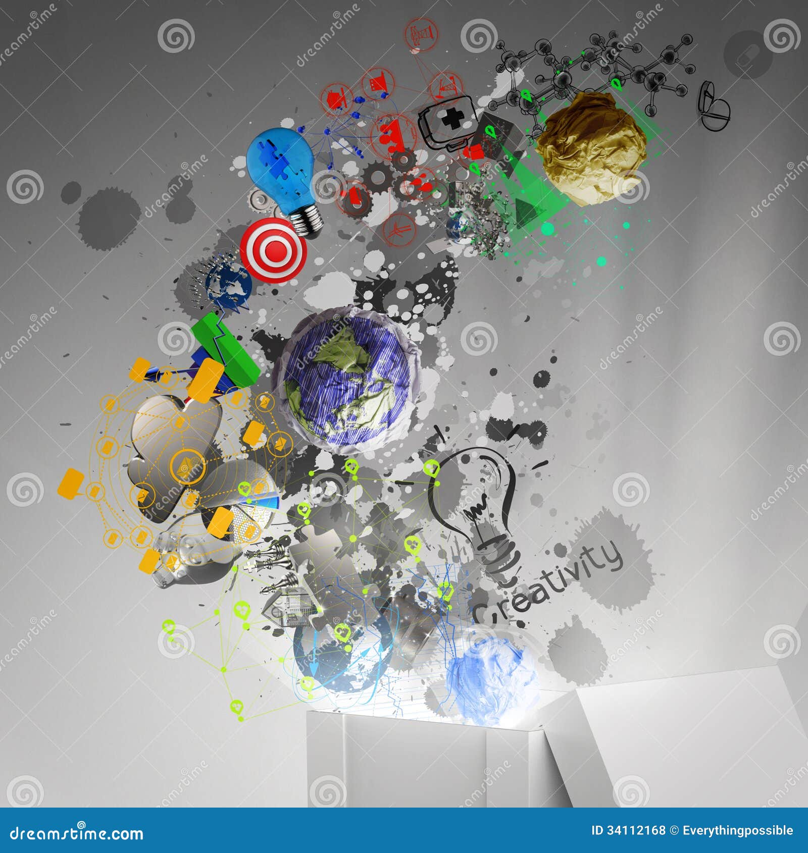 Think Outside the Box As Creative Concept Stock Illustration ...