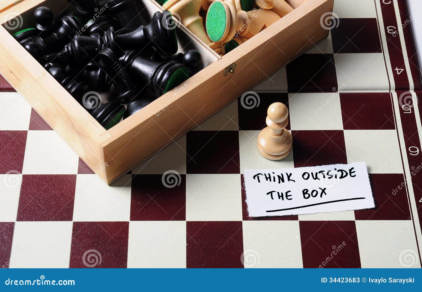 Think outside the box stock image. Image of chess, game - 34423683