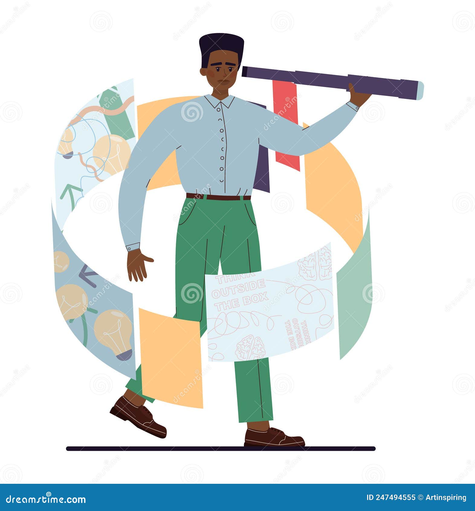 Think Outside the Box Concept. Creativity and Brainstorming Stock ...