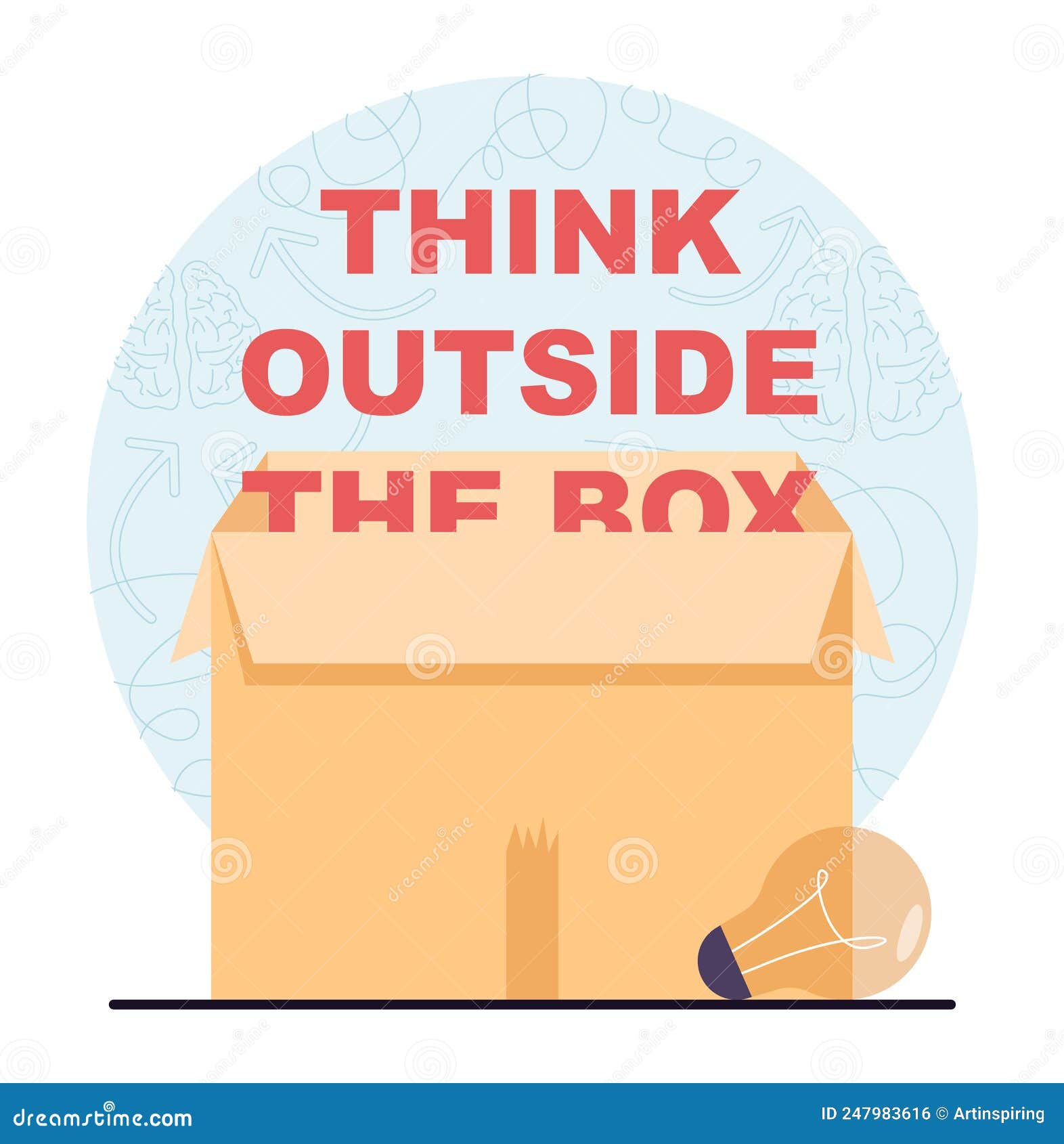 Think Outside the Box Concept. Creativity and Brainstorming Stock ...