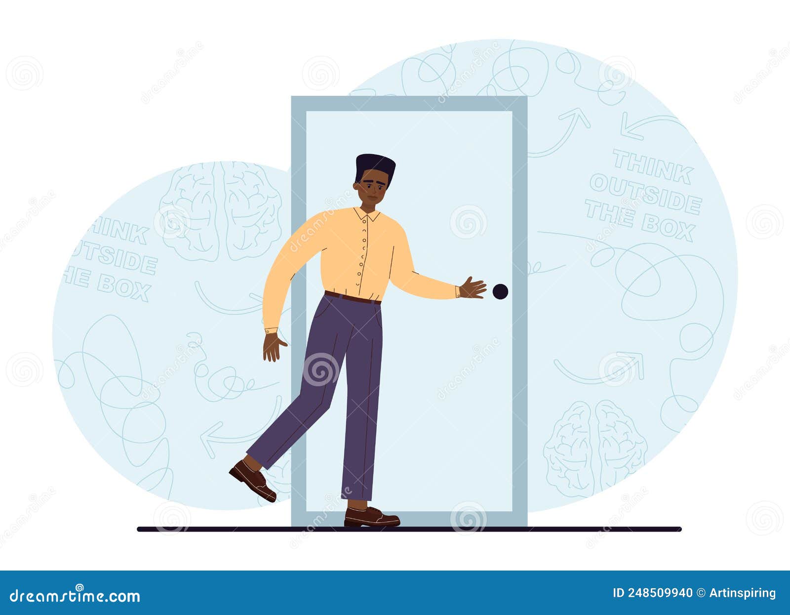 Think Outside the Box Concept. Creativity and Brainstorming Stock ...