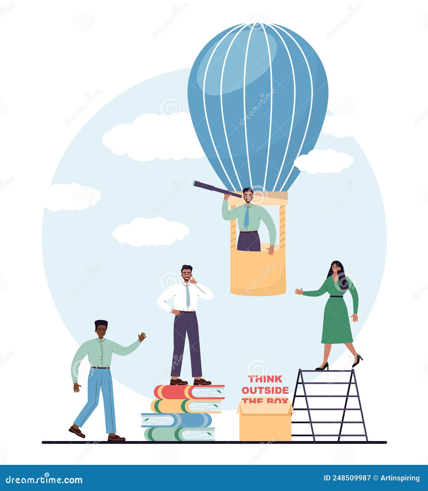 Think Outside the Box Concept. Creativity and Brainstorming Stock ...