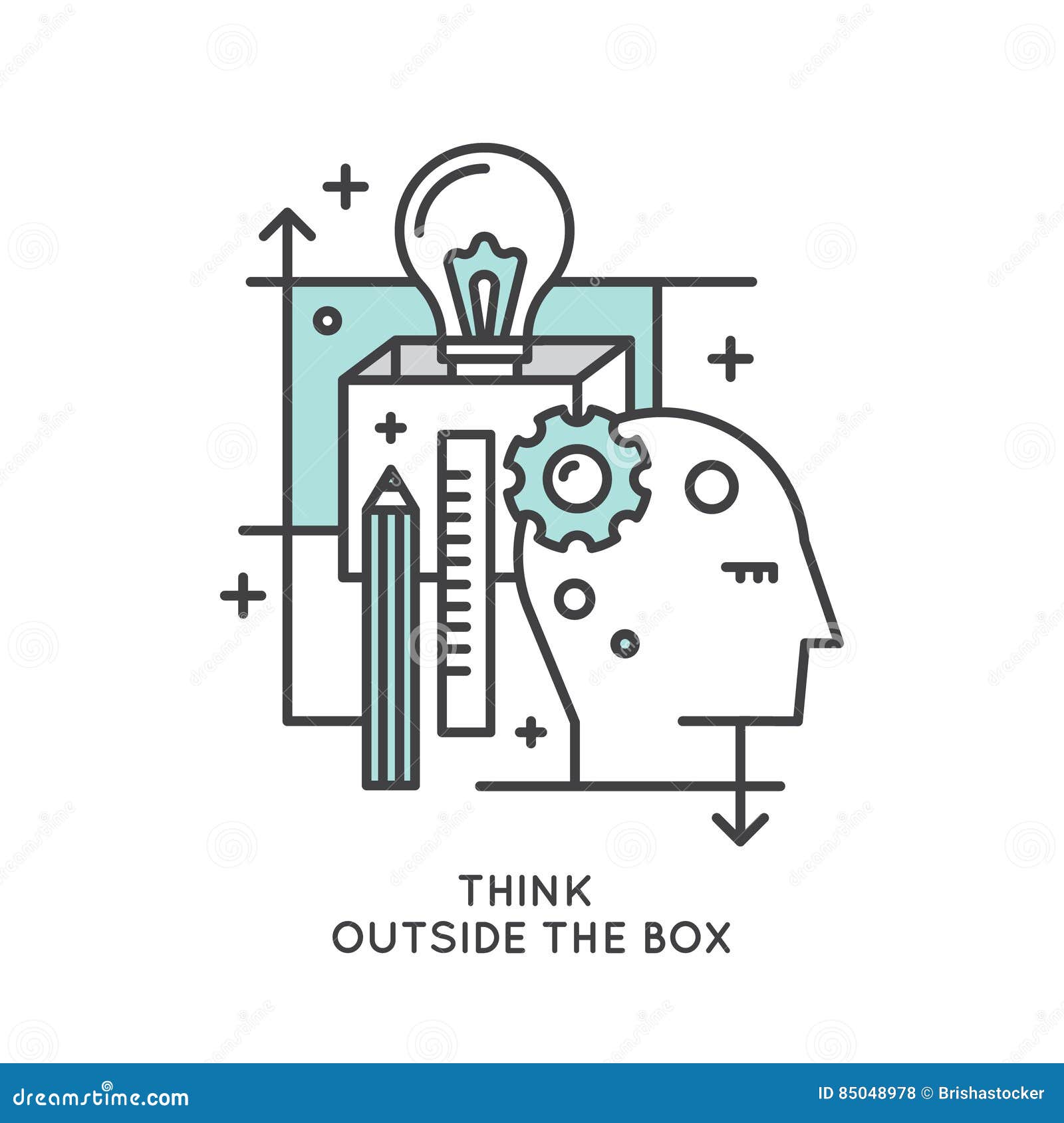 Think Outside the Box Concept , Imagination, Smart Solution, Creativity ...