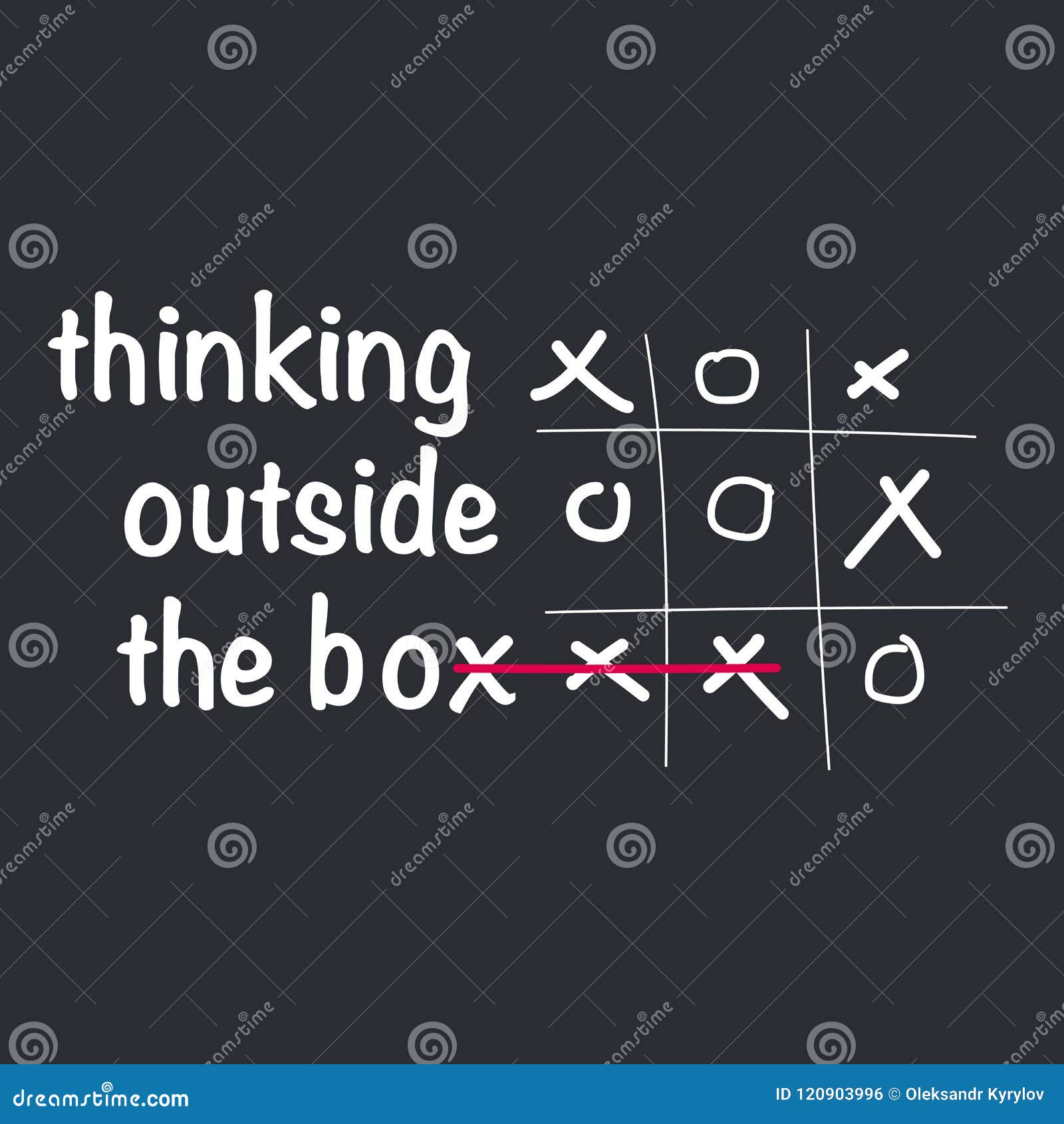 Think Outside the Box Concept with Tic Tac Toe Game. Vector ...