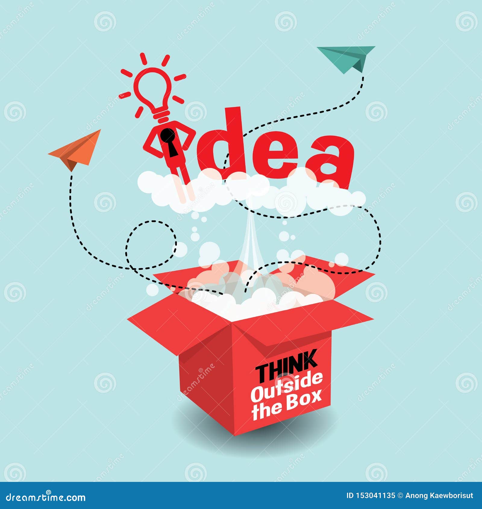 Think Outside the Box. Creative Idea Stock Vector - Illustration of ...