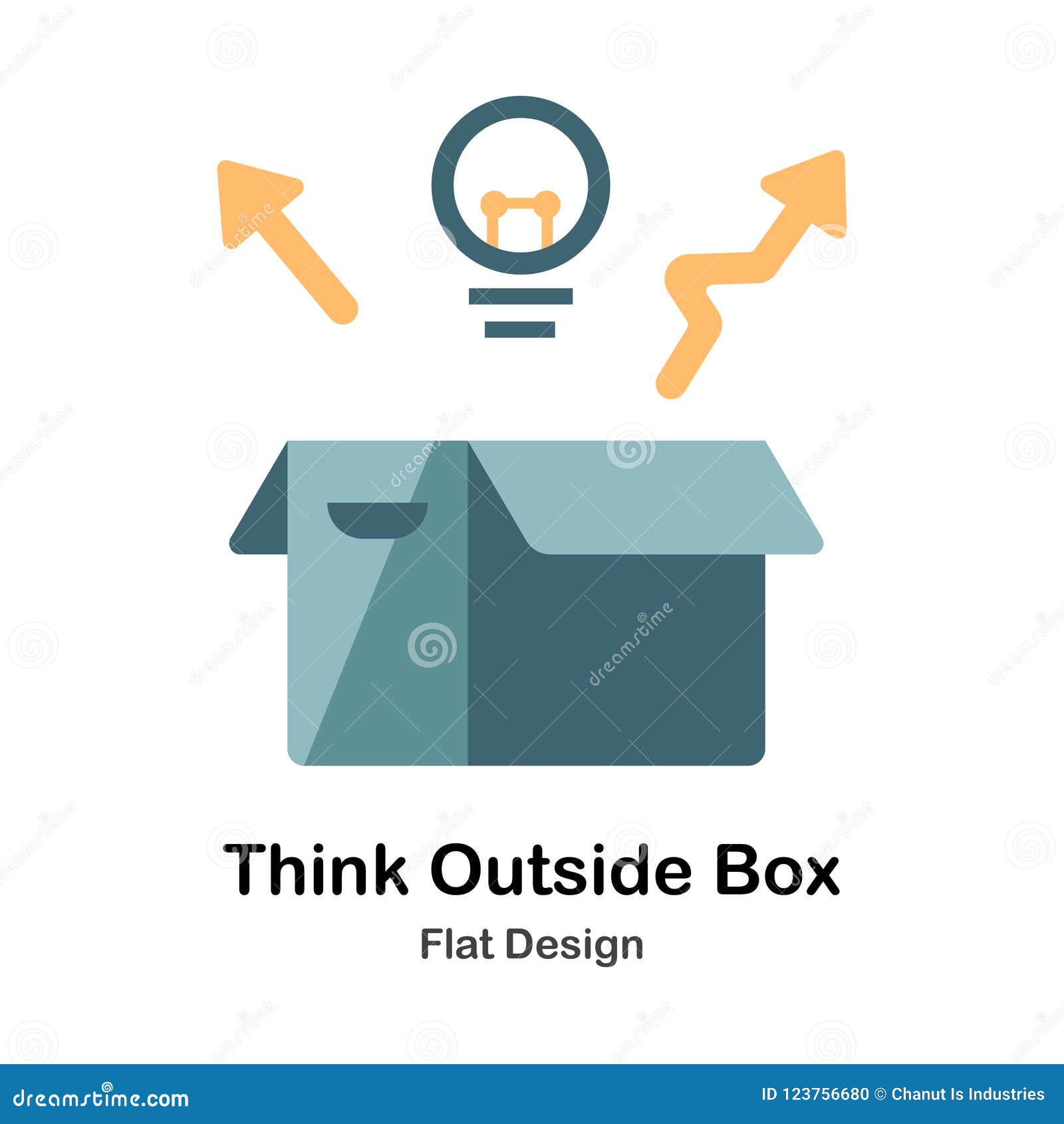 Think Outside the Box Flat Icon Stock Vector - Illustration of solution ...