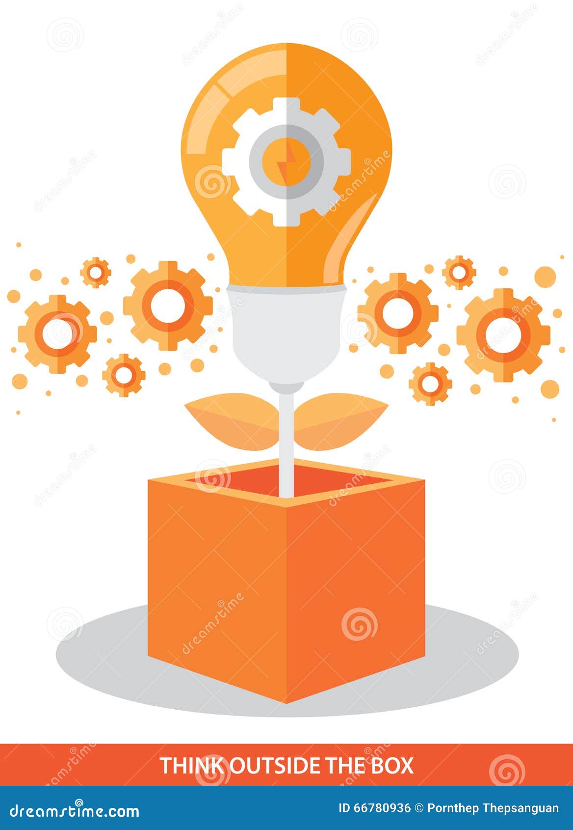 Think outside the box stock vector. Illustration of design - 66780936