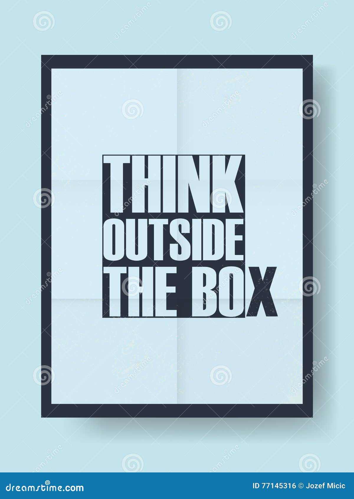 Think Outside the Box Motivational Poster with Creative Typography ...