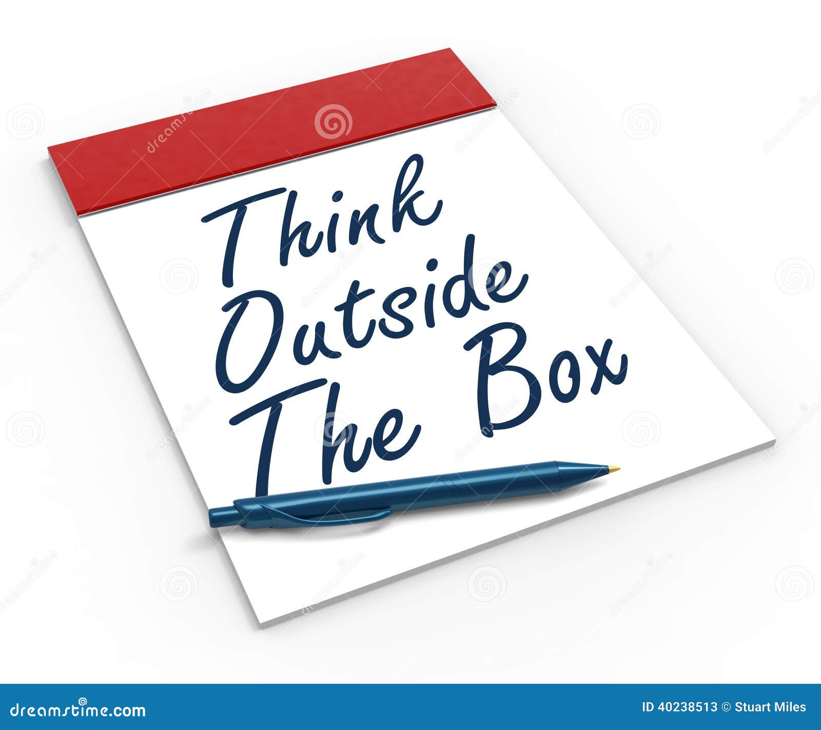 Think Outside the Box Notebook Means Creativity Stock Illustration ...
