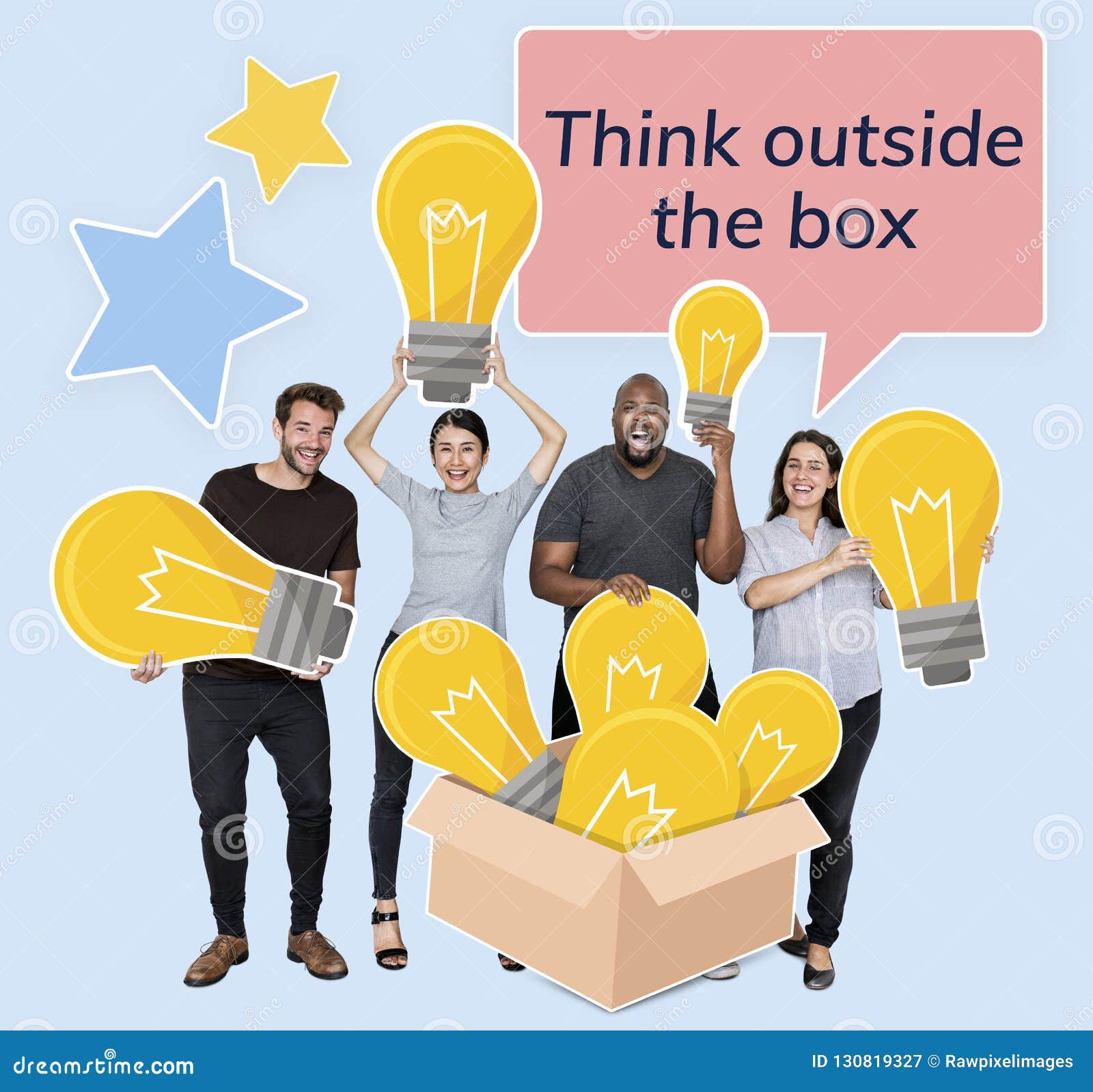 Creative People Thinking Outside of the Box Stock Image - Image of idea ...