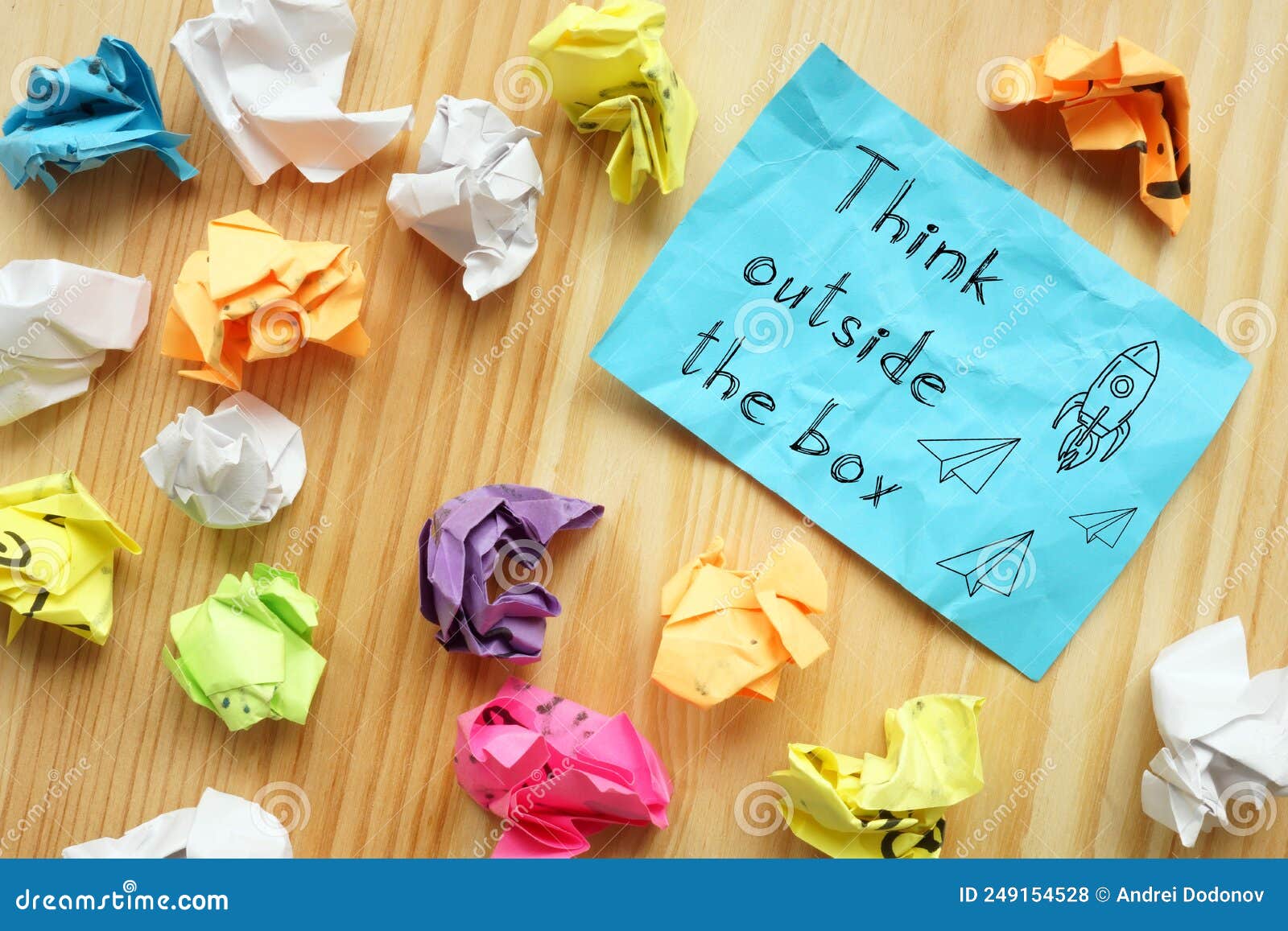 Think Outside the Box is Shown Using the Text Stock Photo - Image of ...