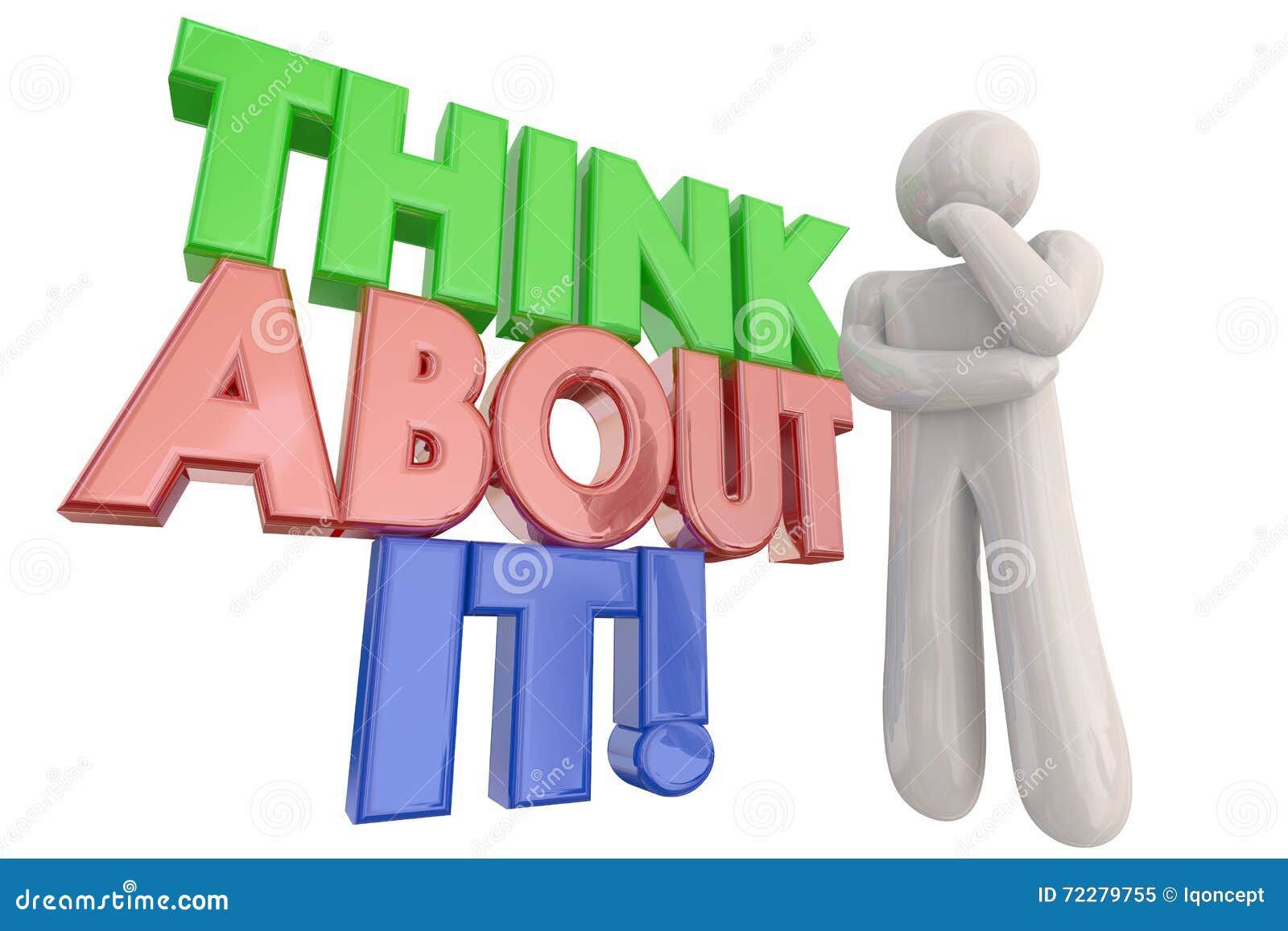 Think about it Person Problem Solving Words 3d Illustration Stock ...