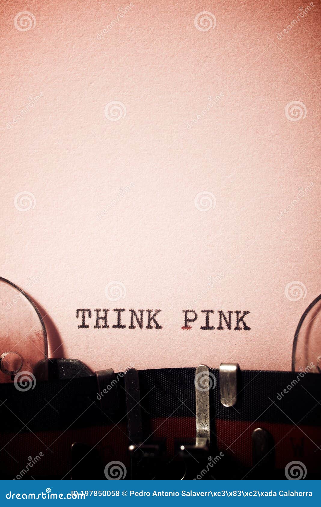 Think pink phrase stock photo. Image of girl, fashioned - 197850058