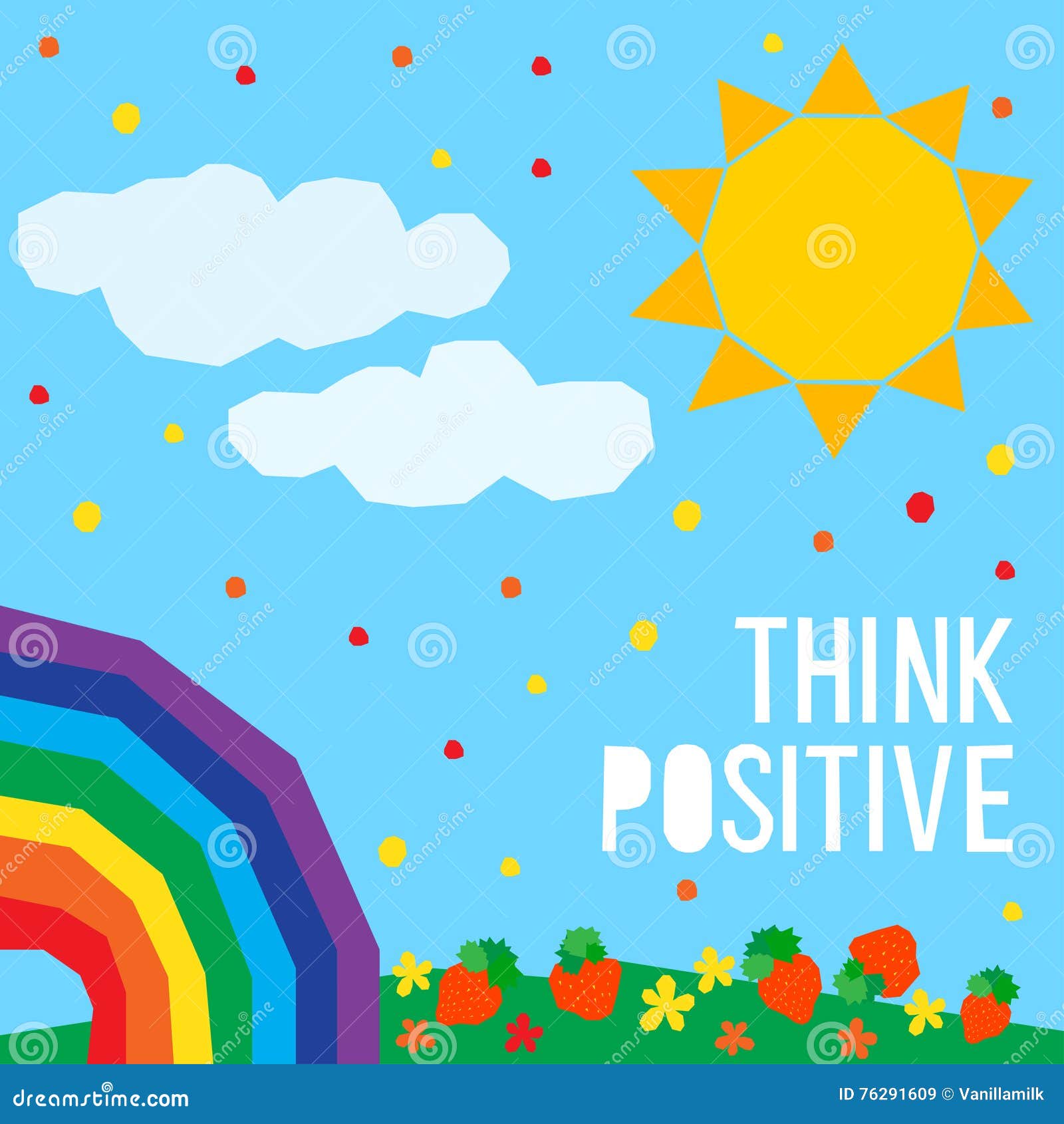 Think Positive Card Background. Abstract Handmade Think Positive Stock ...
