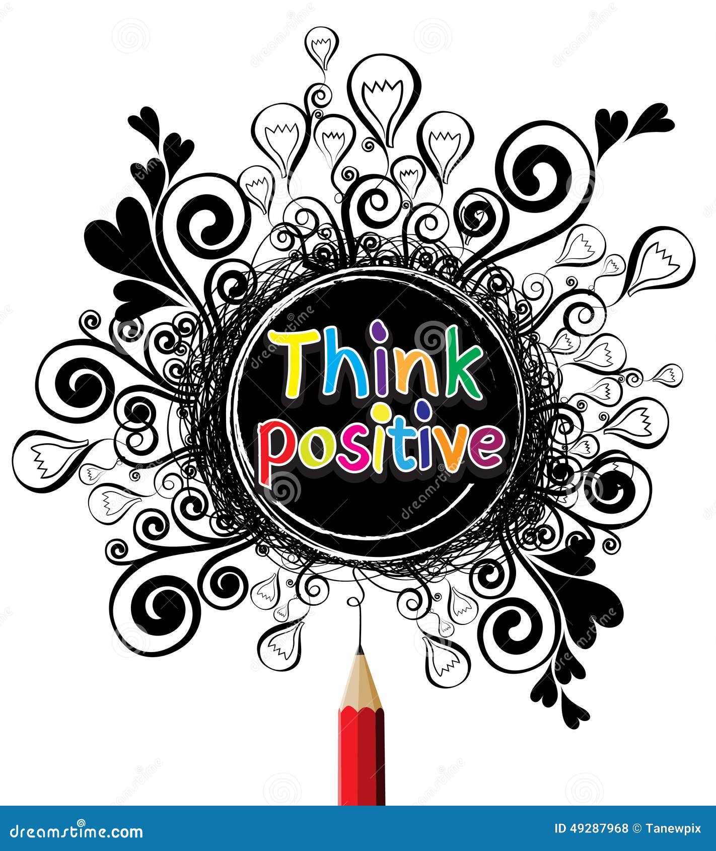 Think Positive Colourful Alphabet Design Illustration Stock Vector ...