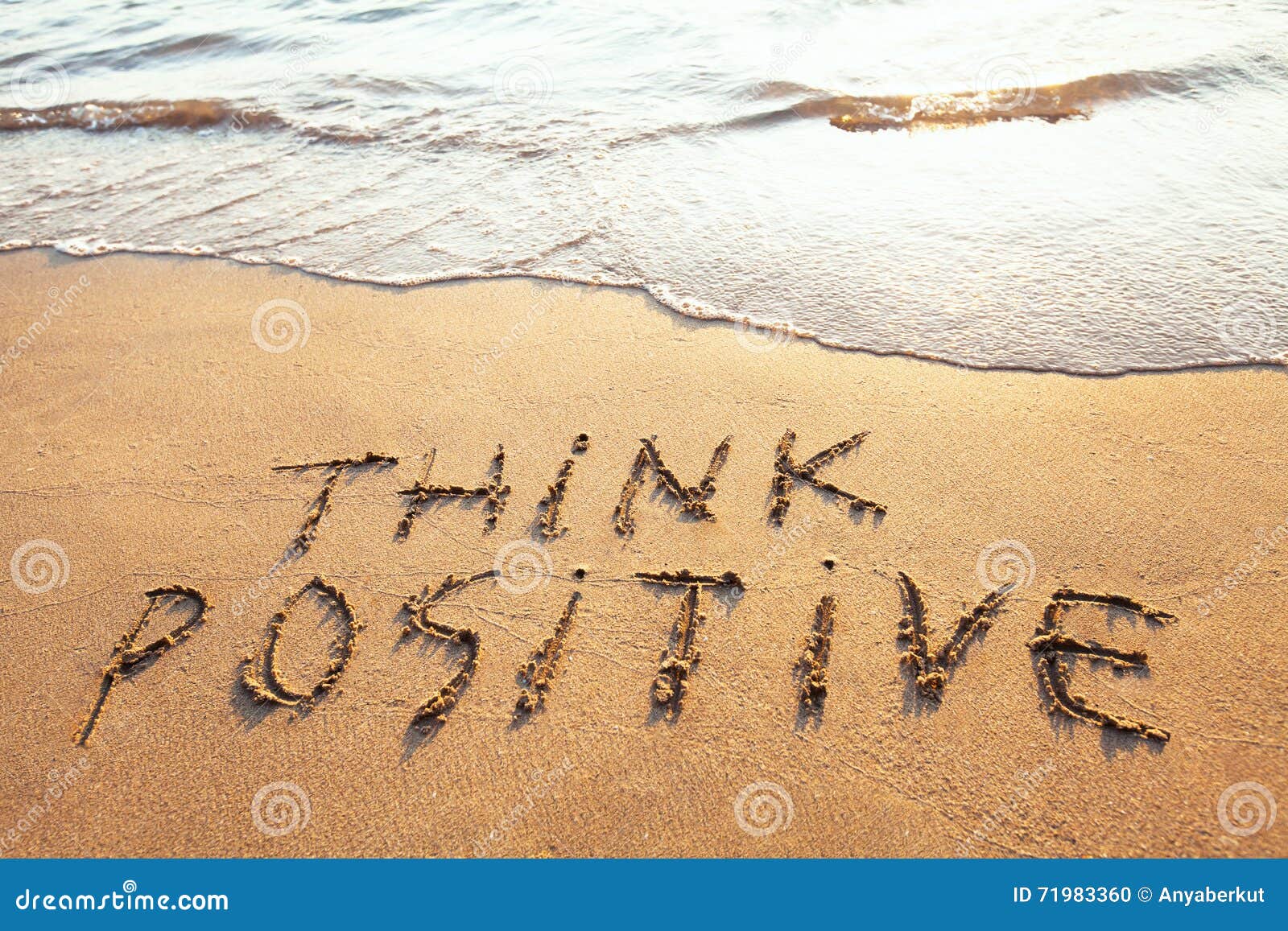 Think positive stock photo. Image of beach, good, conceptual - 71983360