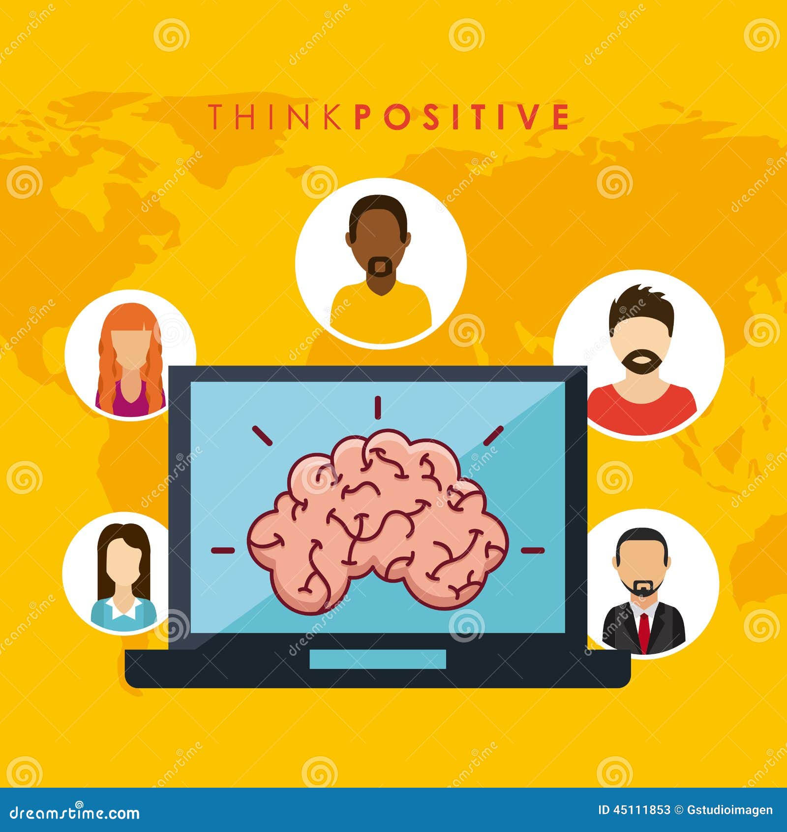 Think positive design stock vector. Illustration of thinking - 45111853