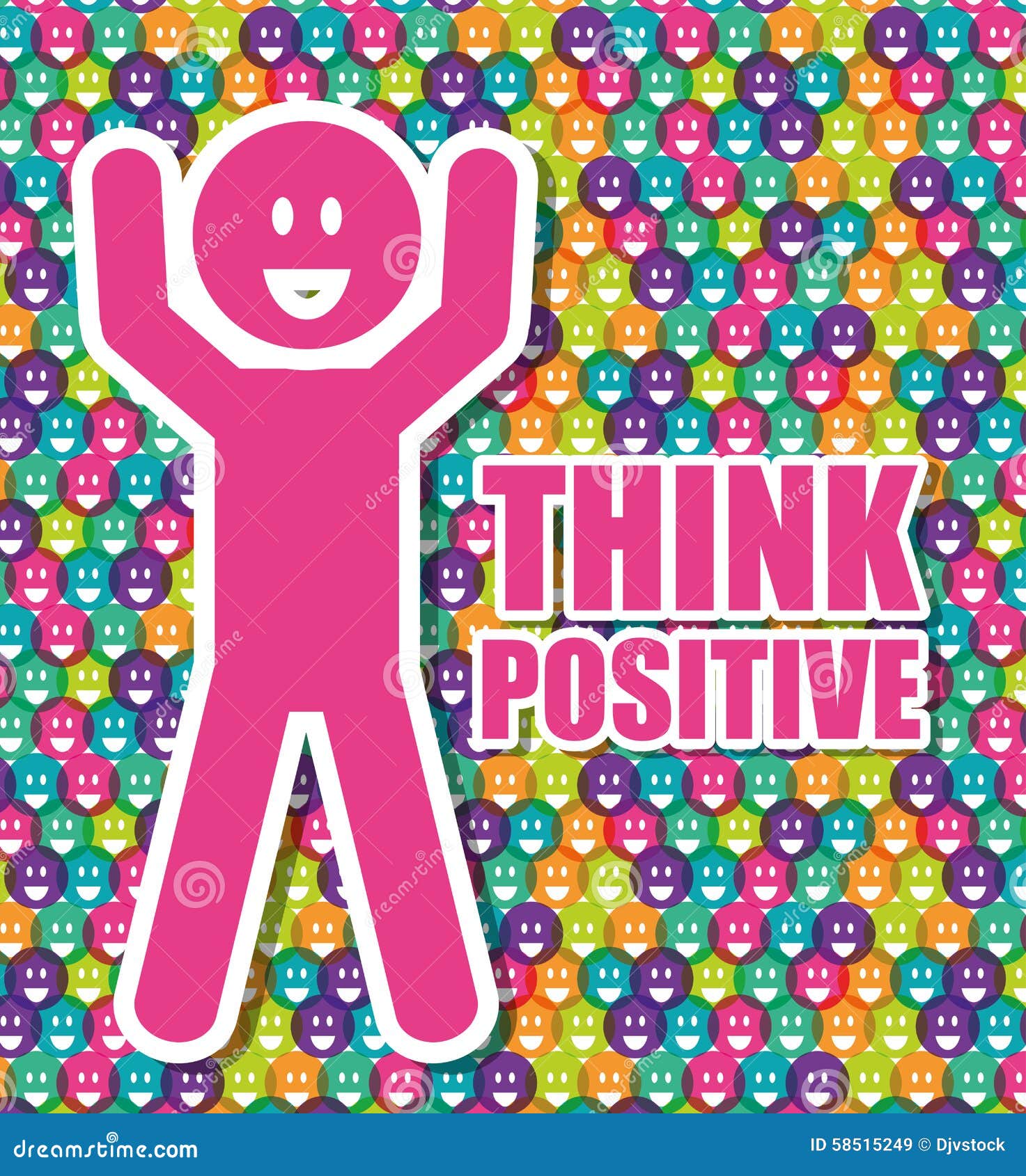 Think positive design. stock vector. Illustration of think - 58515249