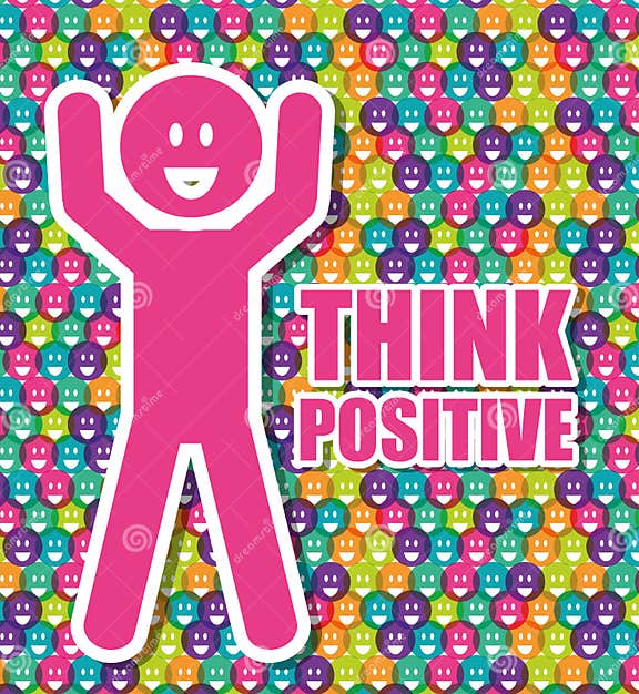 Think positive design. stock vector. Illustration of think - 58515249