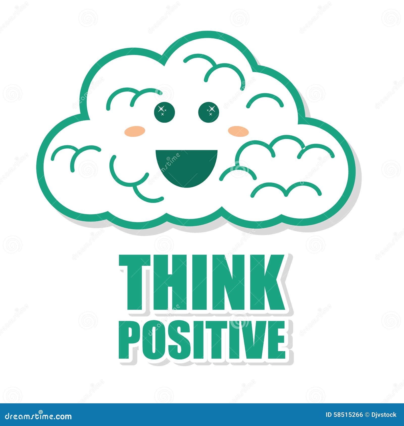 Think positive design. stock vector. Illustration of positive - 58515266