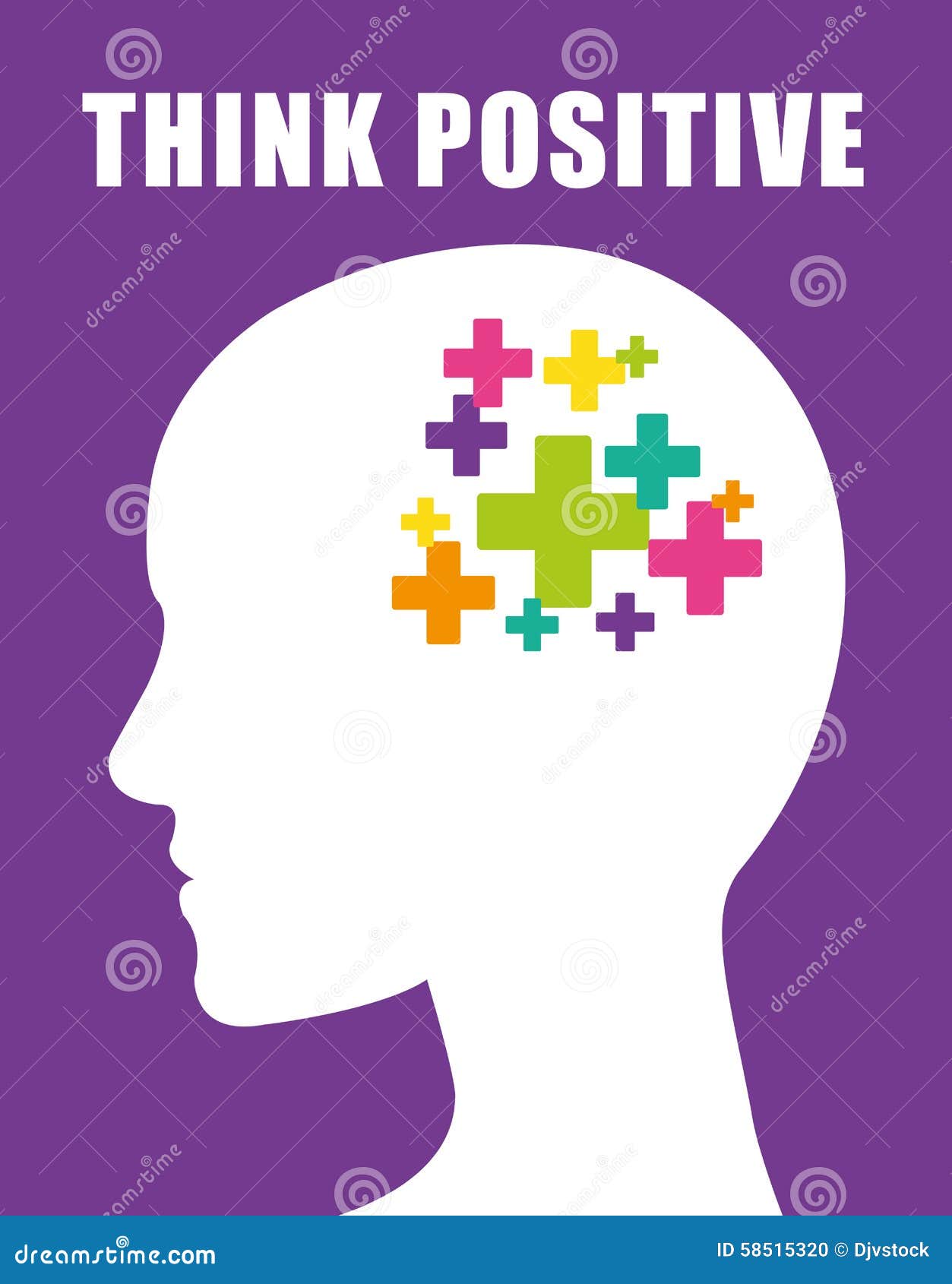 Think positive design. stock vector. Illustration of intellect - 58515320