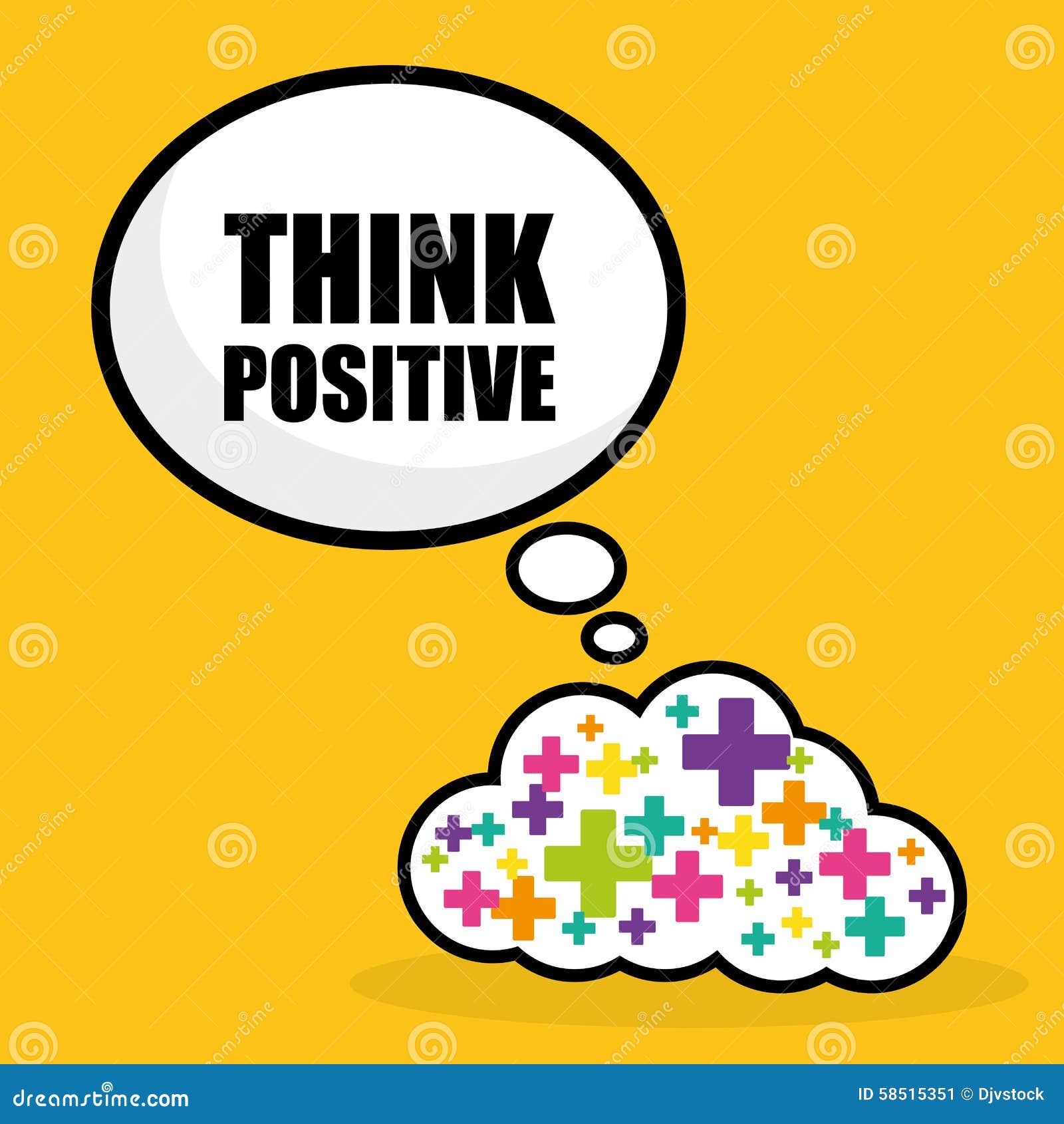 Think positive design. stock vector. Illustration of practical - 58515351