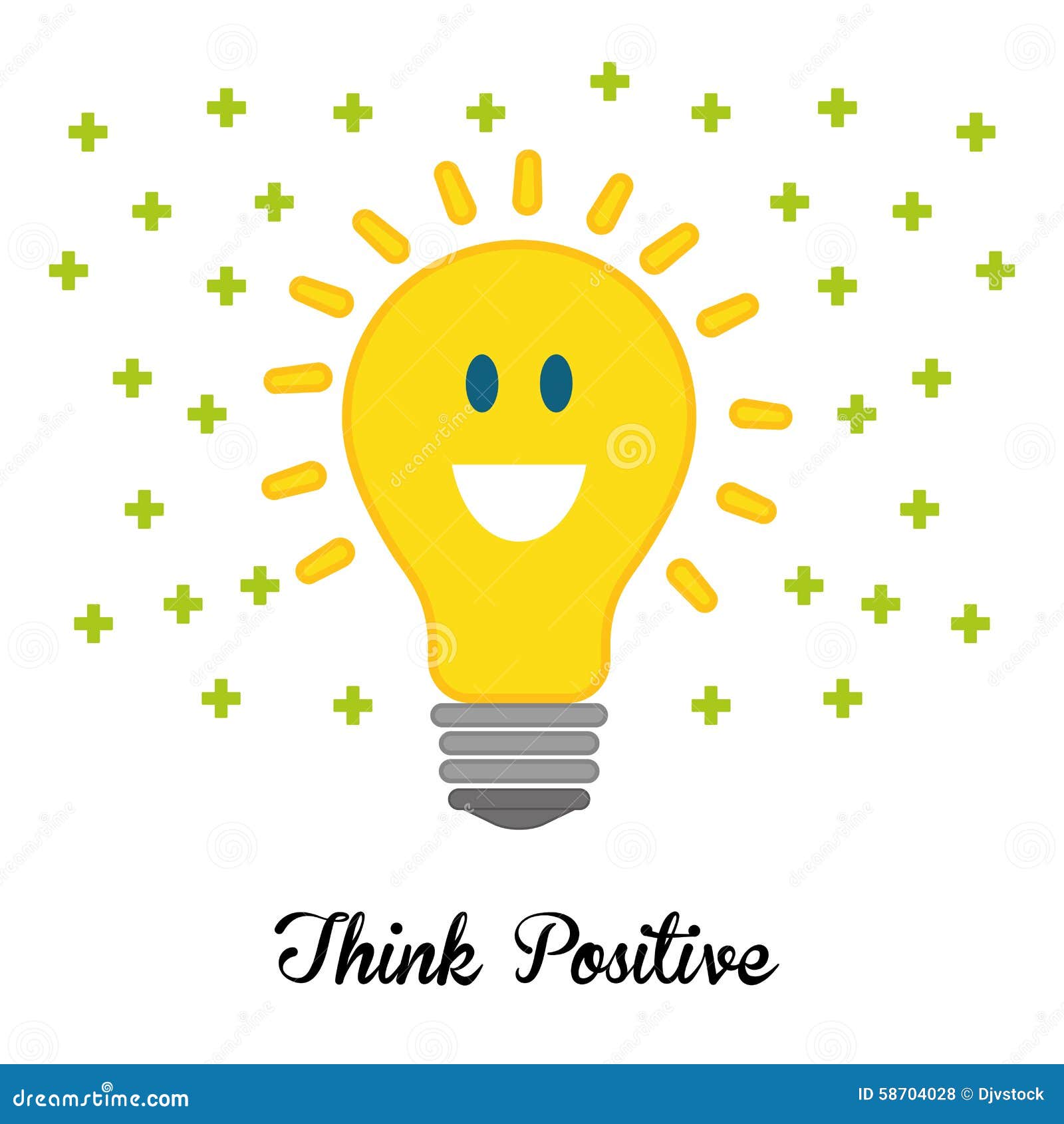Think positive design. stock vector. Illustration of efficient - 58704028