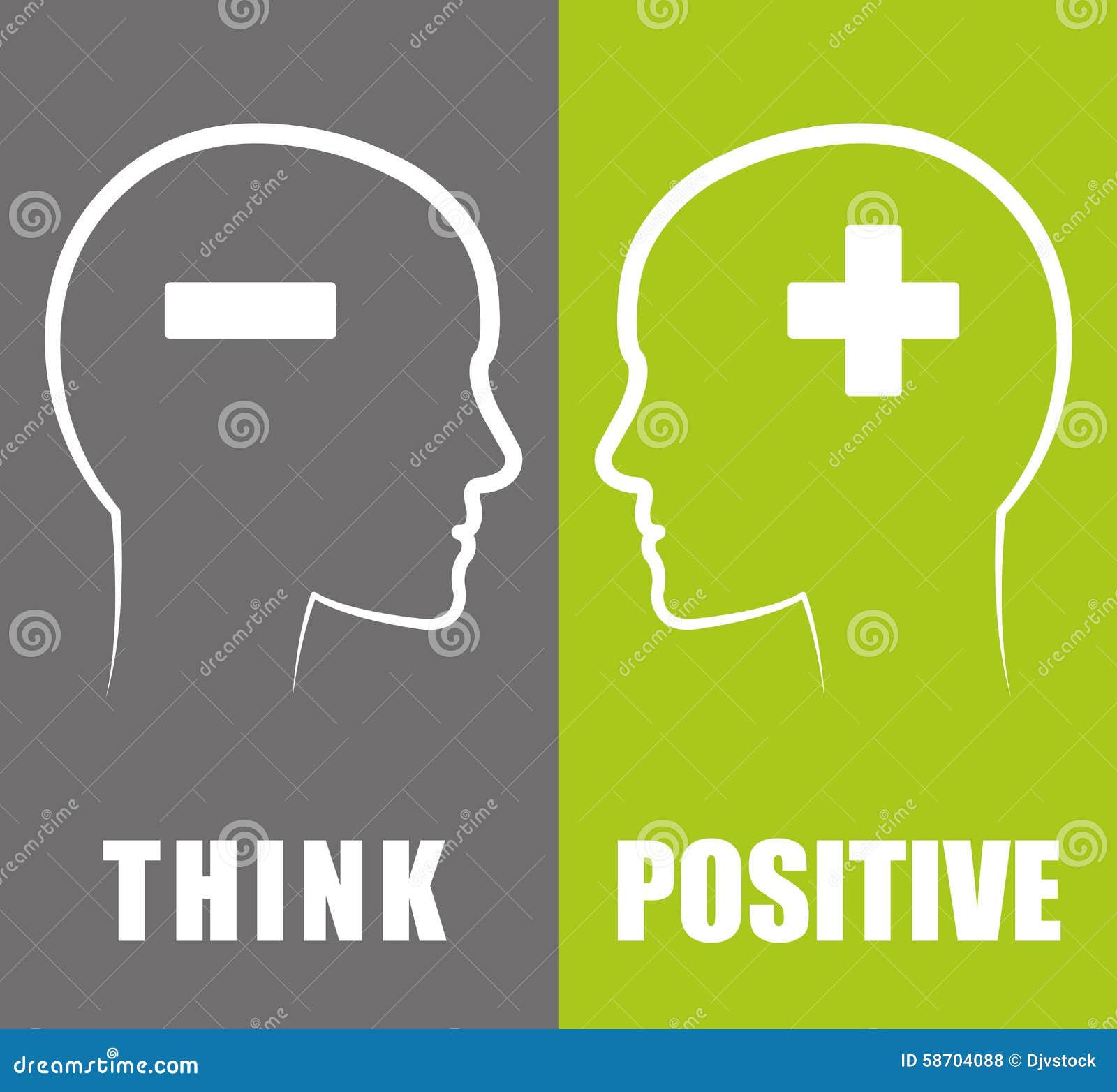 Think positive design. stock vector. Illustration of concept - 58704088