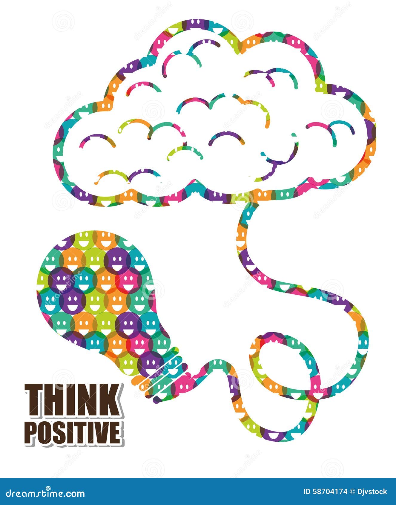 Think positive design. stock vector. Illustration of vibrant - 58704174