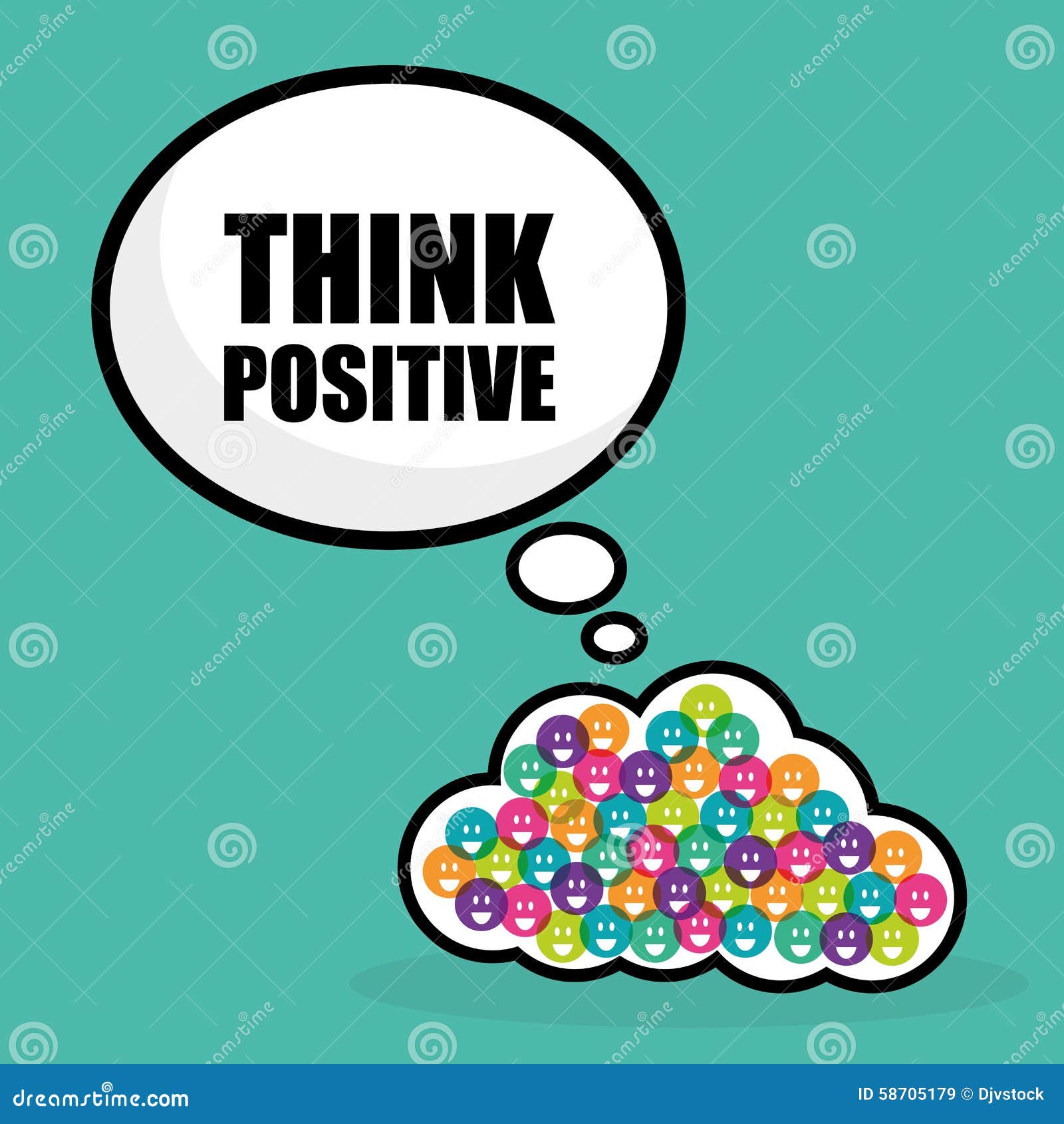 Think positive design. stock vector. Illustration of inspiration - 58705179