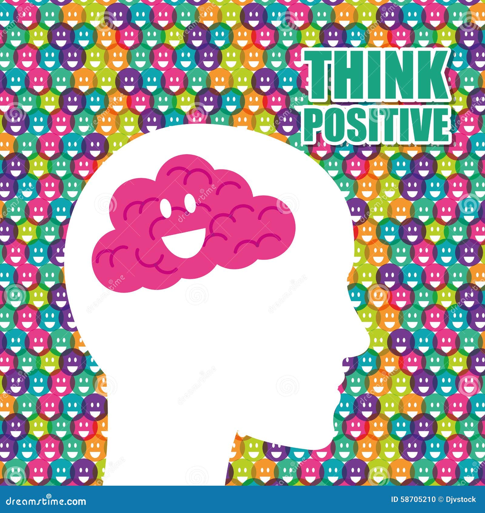 Think positive design. stock vector. Illustration of inspiration - 58705210