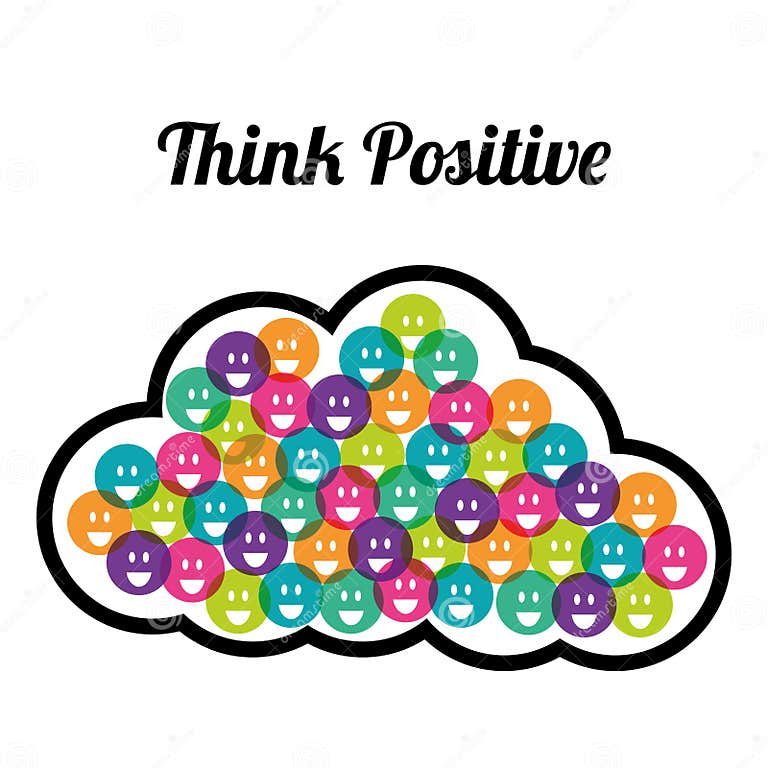 Think positive design. stock vector. Illustration of efficient - 58705499