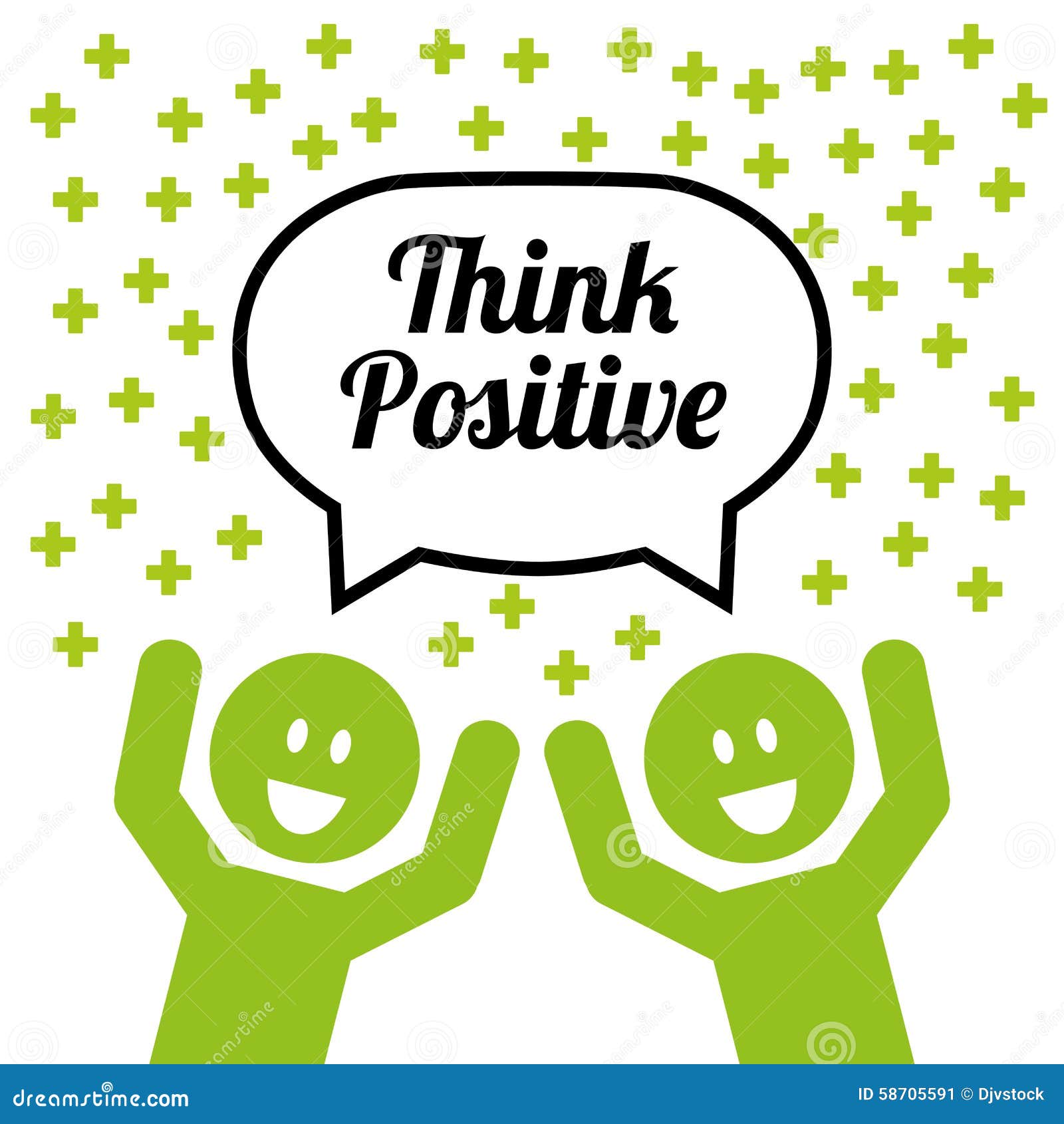 Think positive design. stock vector. Illustration of funny - 58705591