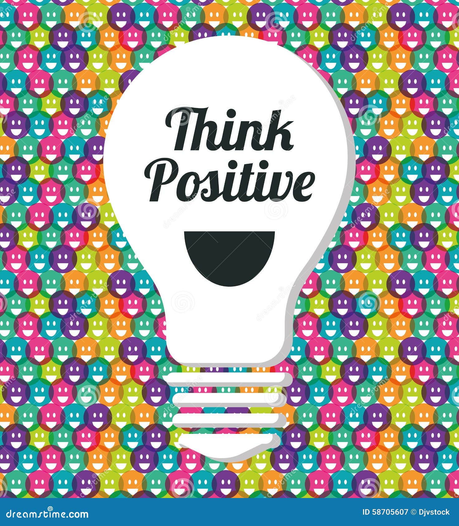 Think positive design. stock vector. Illustration of bulb - 58705607