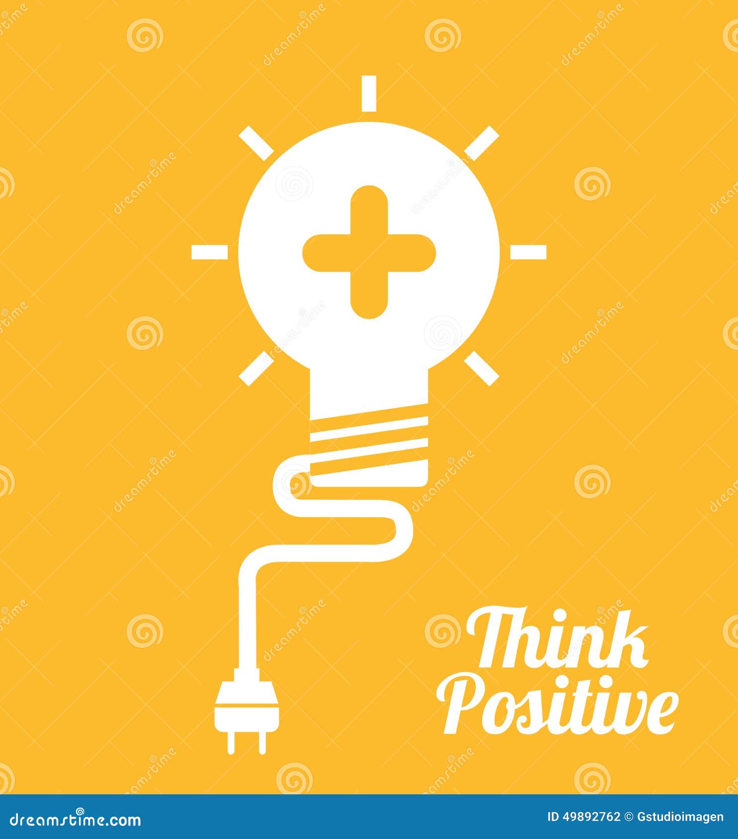 Think positive stock vector. Illustration of connector - 49892762